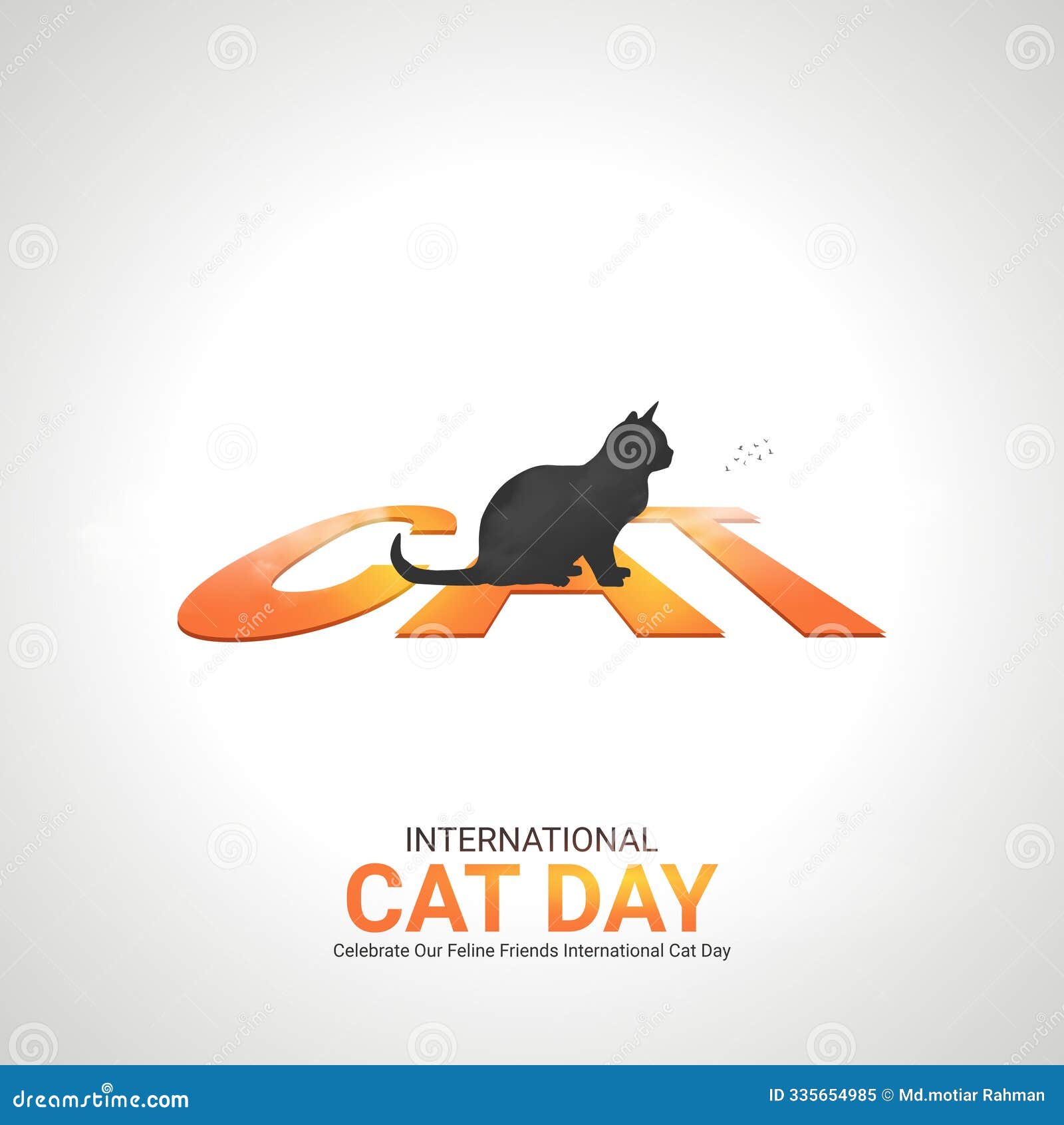 Creative Cat Ads Design. Creative Cat Day, August 8, Vector, 3d ...