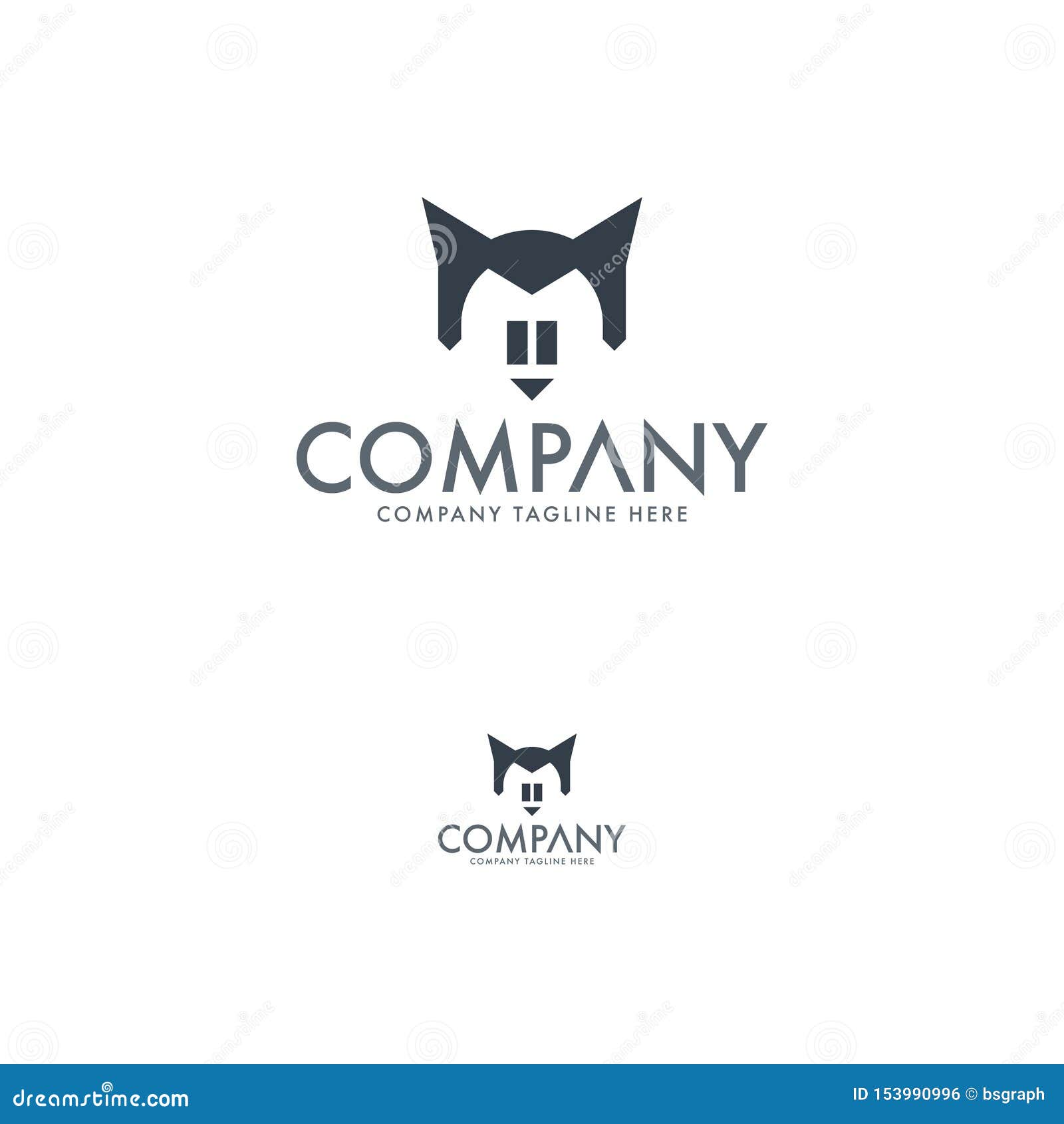Creative Cat and Media Logo Design Template Stock Vector - Illustration ...