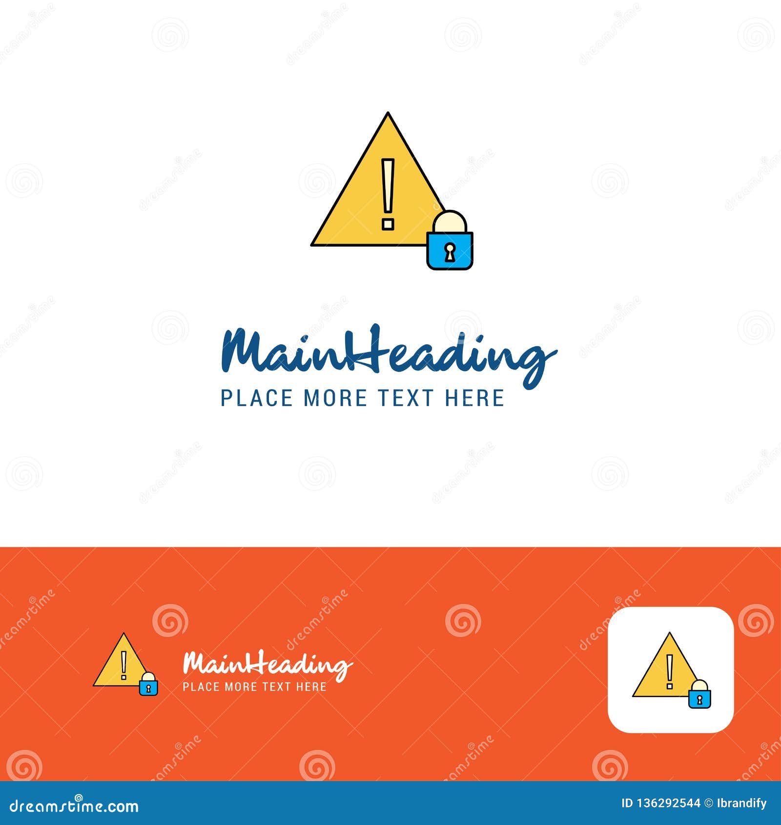 Creative Caution Logo Design. Flat Color Logo Place for Tagline Stock ...