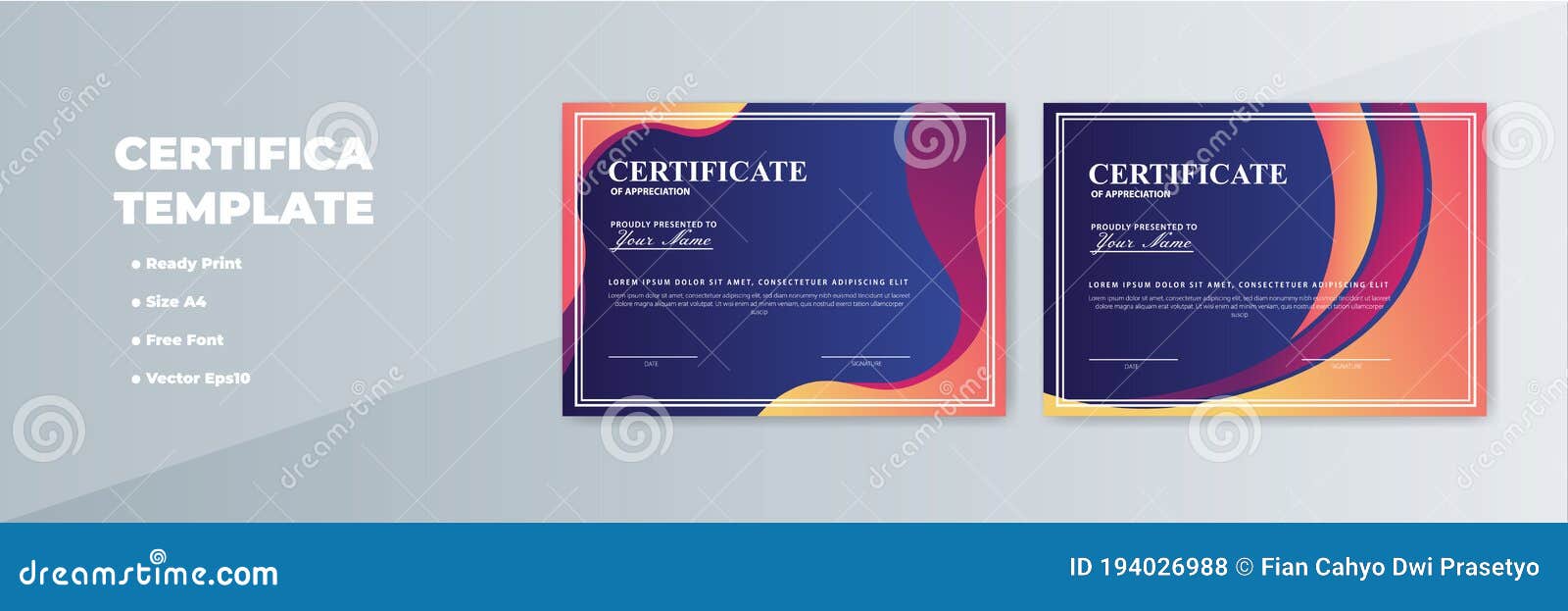 Creative Certificate of Appreciation Award Template Stock Vector ...