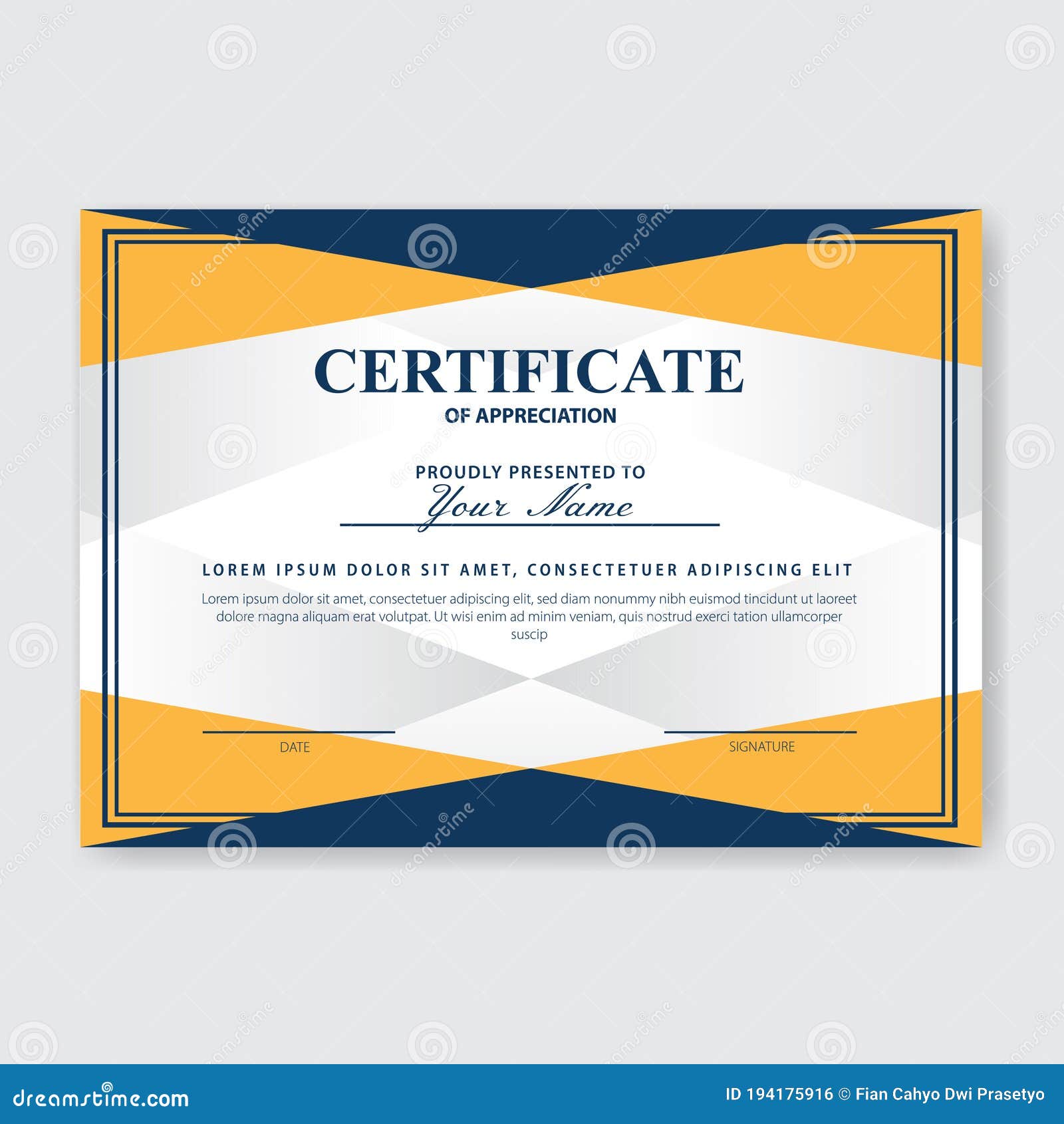 Creative Certificate of Appreciation Award Template Stock Vector ...