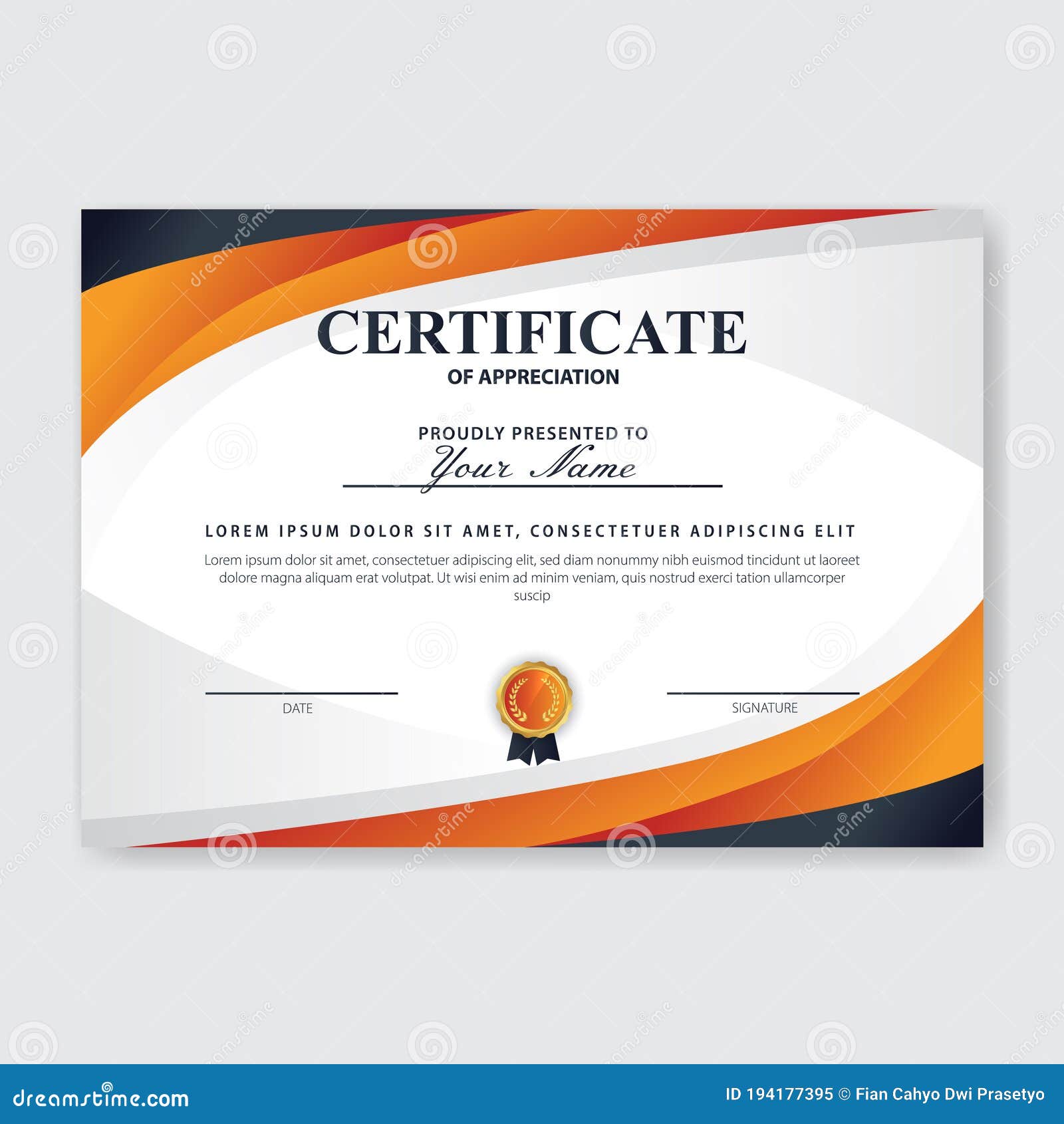 Creative Certificate of Appreciation Award Template Stock Vector ...