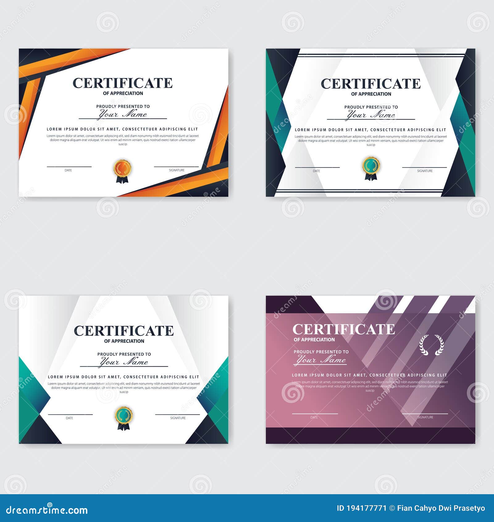 Creative Certificate of Appreciation Award Template Stock Vector ...