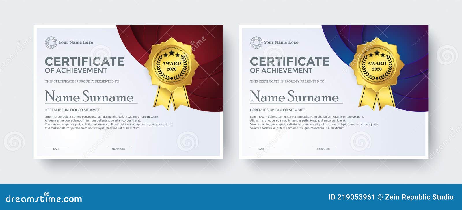 Creative Certificate Best Award Template Stock Vector - Illustration of ...