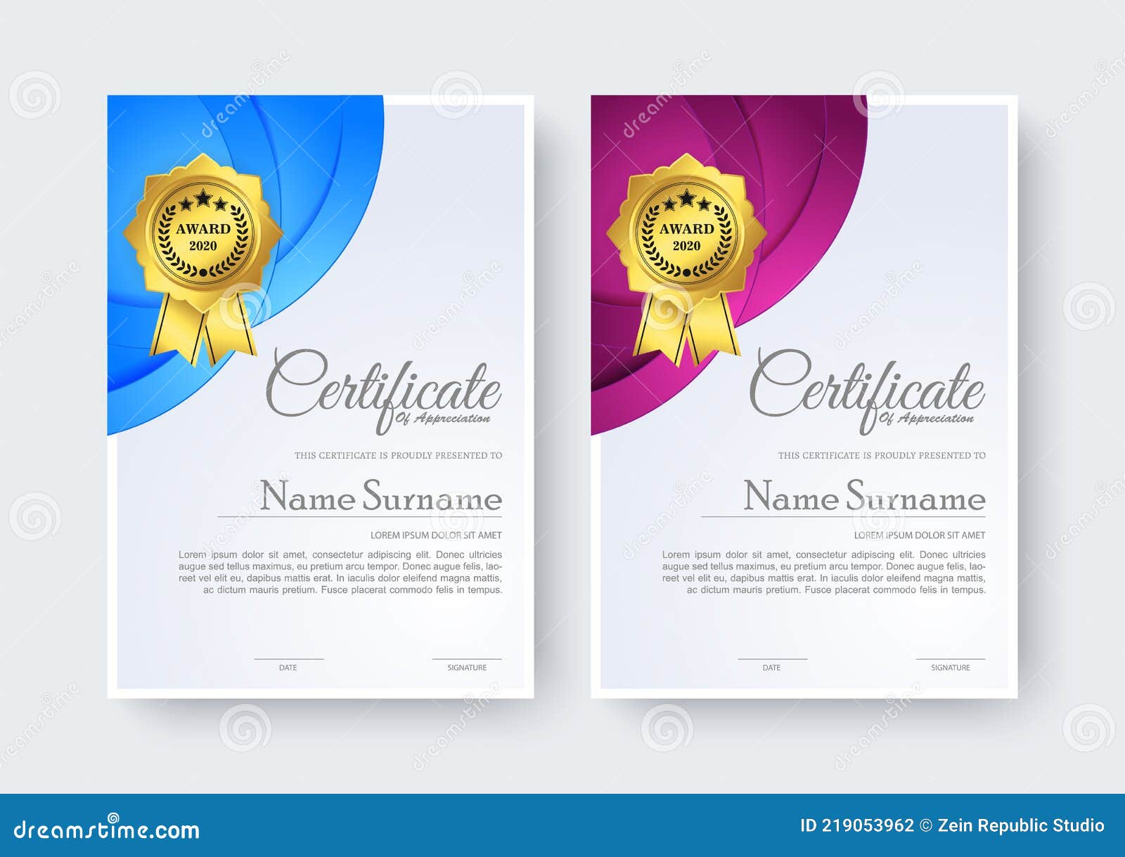 Creative Certificate Best Award Template Stock Vector - Illustration of ...