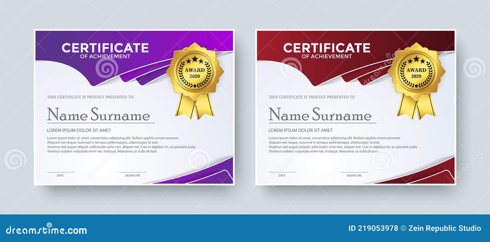 Creative Certificate Best Award Template Stock Vector - Illustration of ...