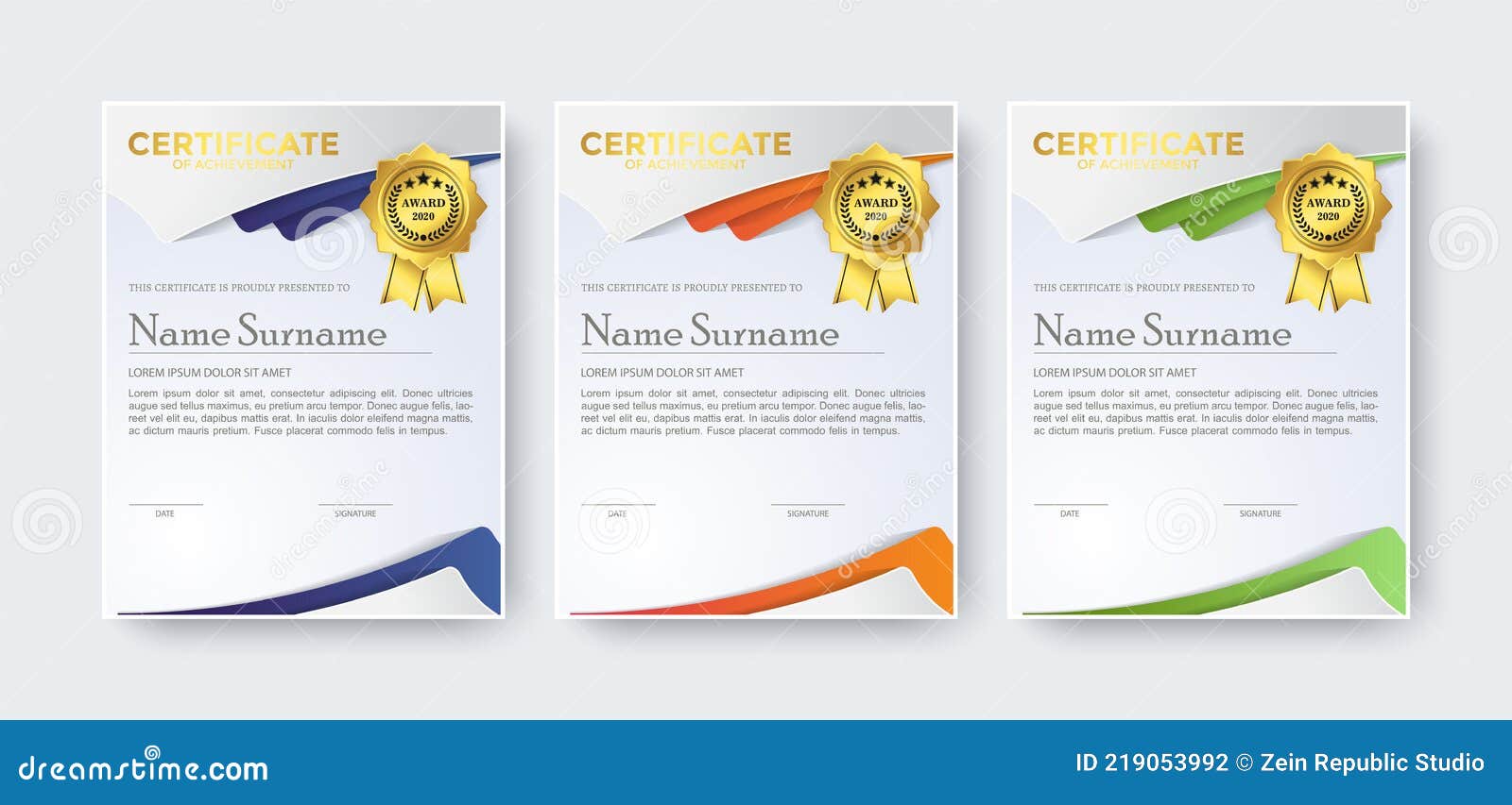 Creative Certificate Best Award Template Stock Vector - Illustration of ...