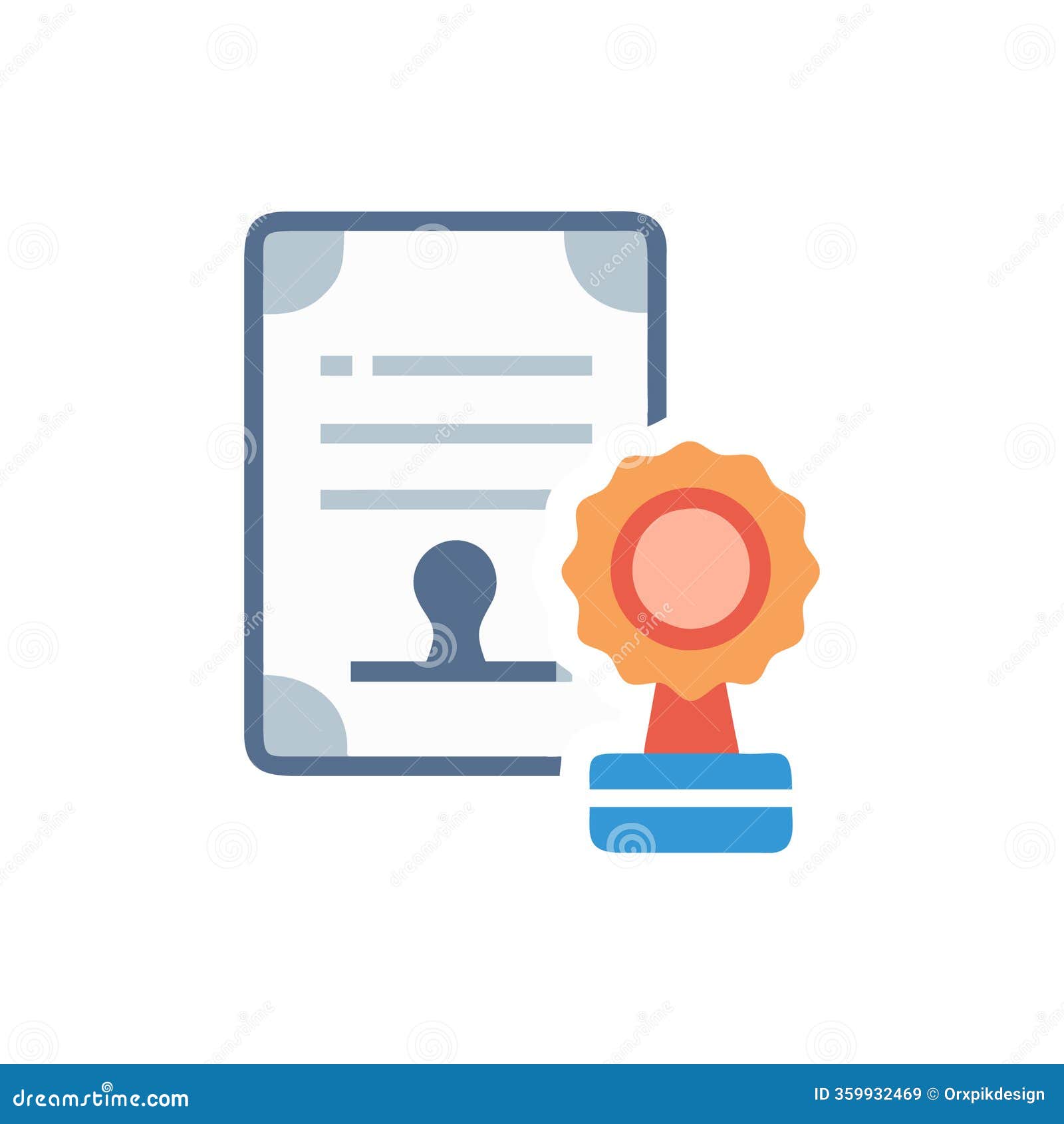 Creative Certificate Stamp Icon for Education Stock Illustration ...