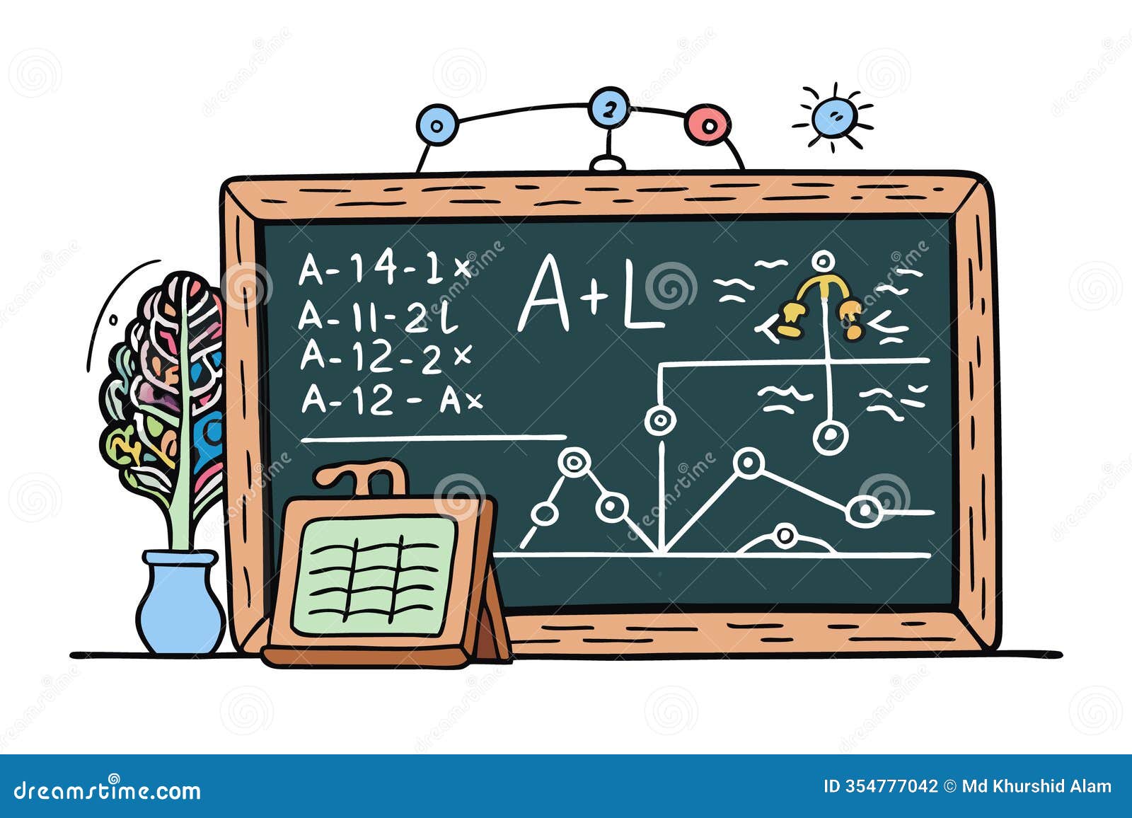 Creative Chalkboard Design with Artificial Intelligence Symbols, Data ...