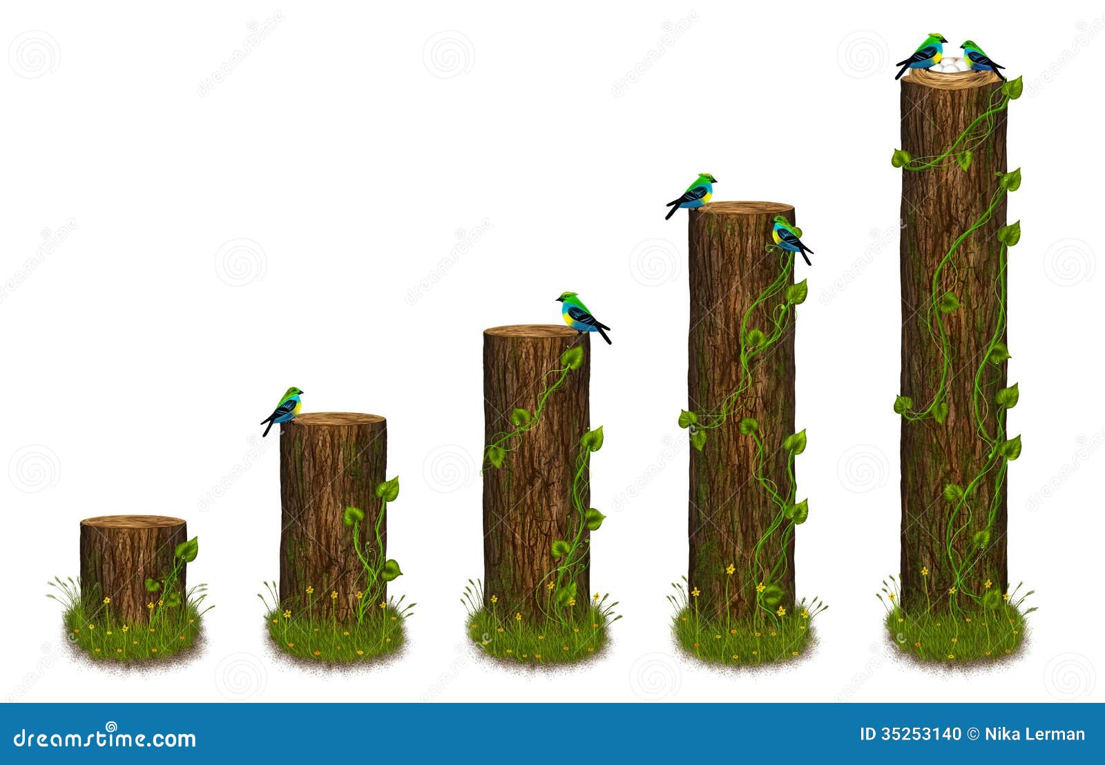 Creative Chart in Nature Style Stock Illustration - Illustration of ...