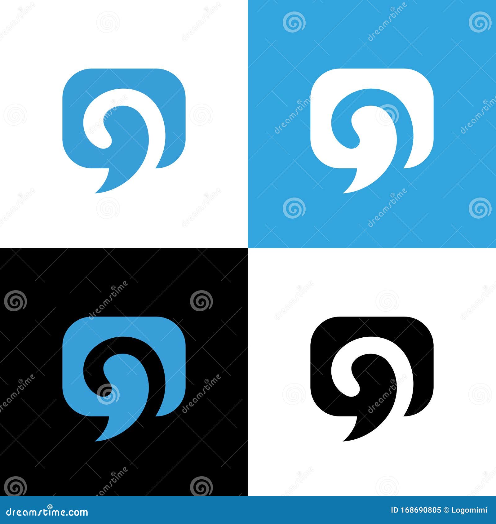 Creative Chat Bubble Logo Template, Speech Bubbles Symbol - Vector ...