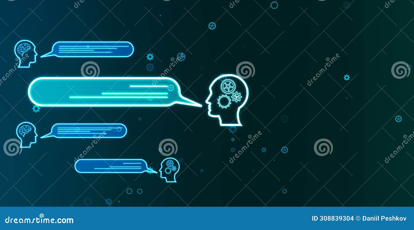 Creative Chat GPT Hologram with Speech Bubbles on Blurry Backdrop. AI ...