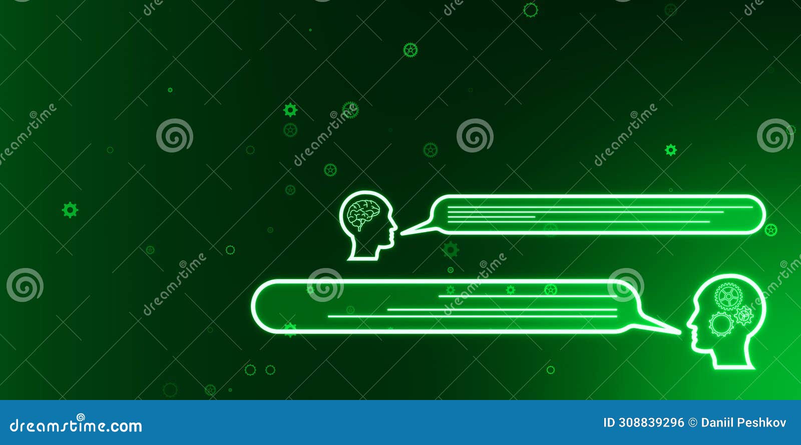 Creative Chat GPT Hologram with Speech Bubbles on Blurry Green ...