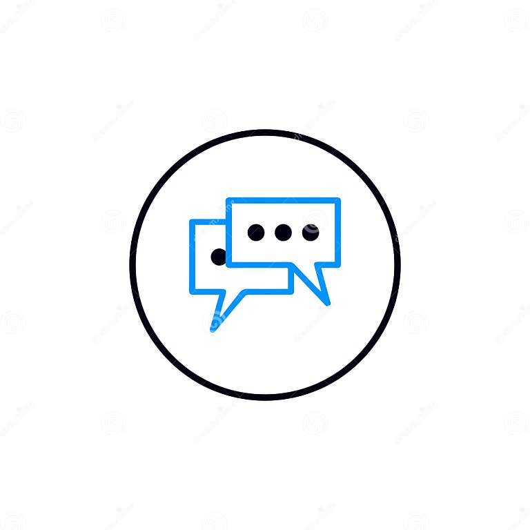 Creative Chat Icon in Circle Vector Stock Illustration - Illustration ...