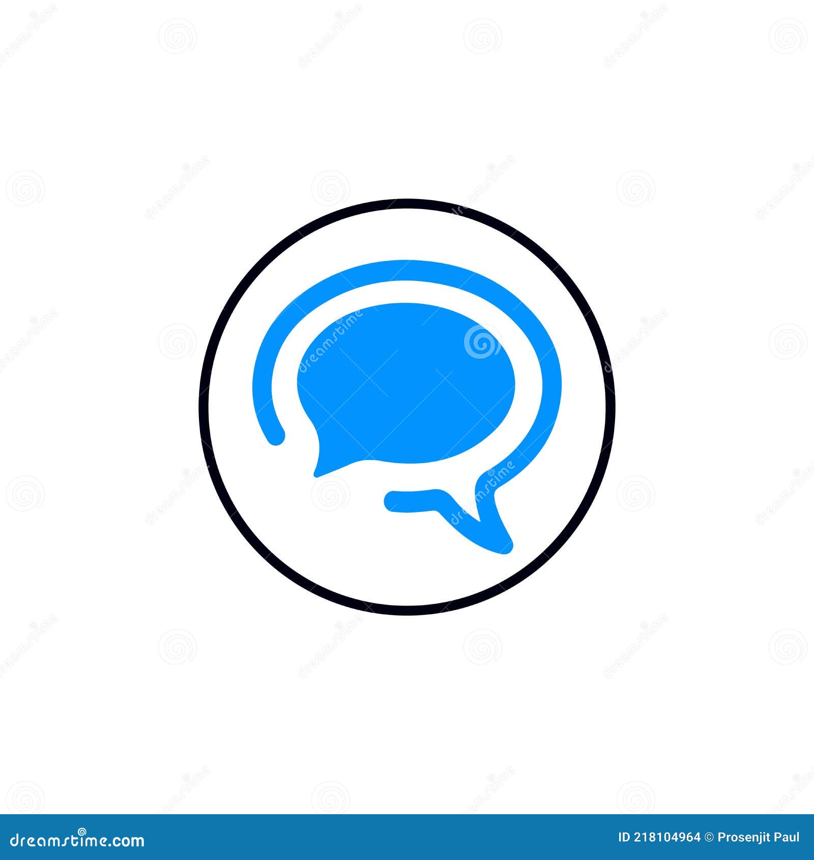 Creative Chat Icon in Circle Vector Stock Illustration - Illustration ...
