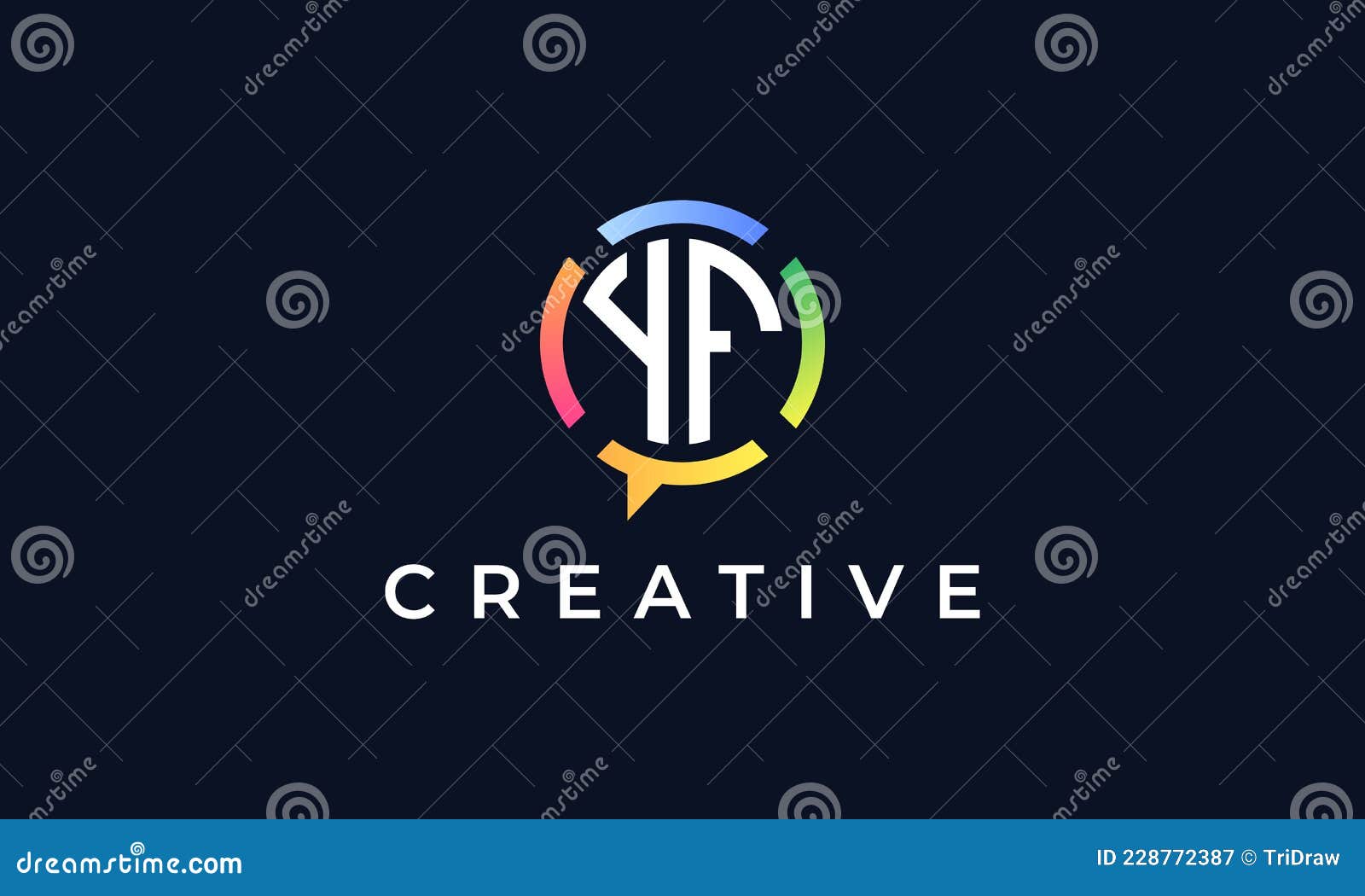 Creative Chat Initial Letters YF Logo Stock Vector - Illustration of ...