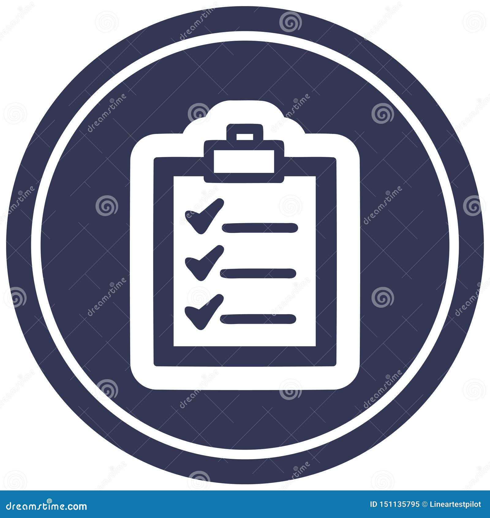 A Creative Check List Circular Icon Stock Vector - Illustration of ...