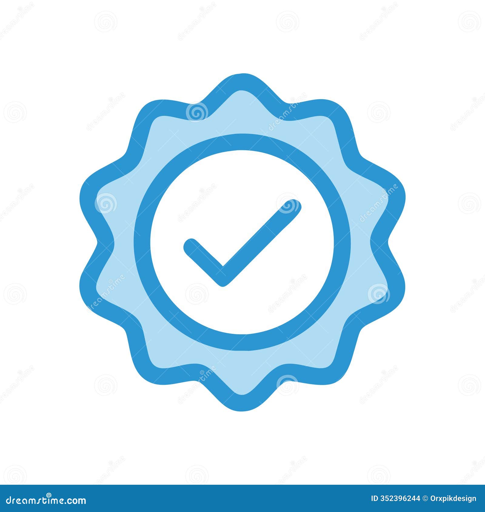 Creative Checkmark Badge Tool Icon Stock Illustration - Illustration of ...