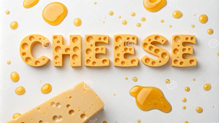 Creative Cheese-Inspired Typography with Artistic Effect Stock Photo ...