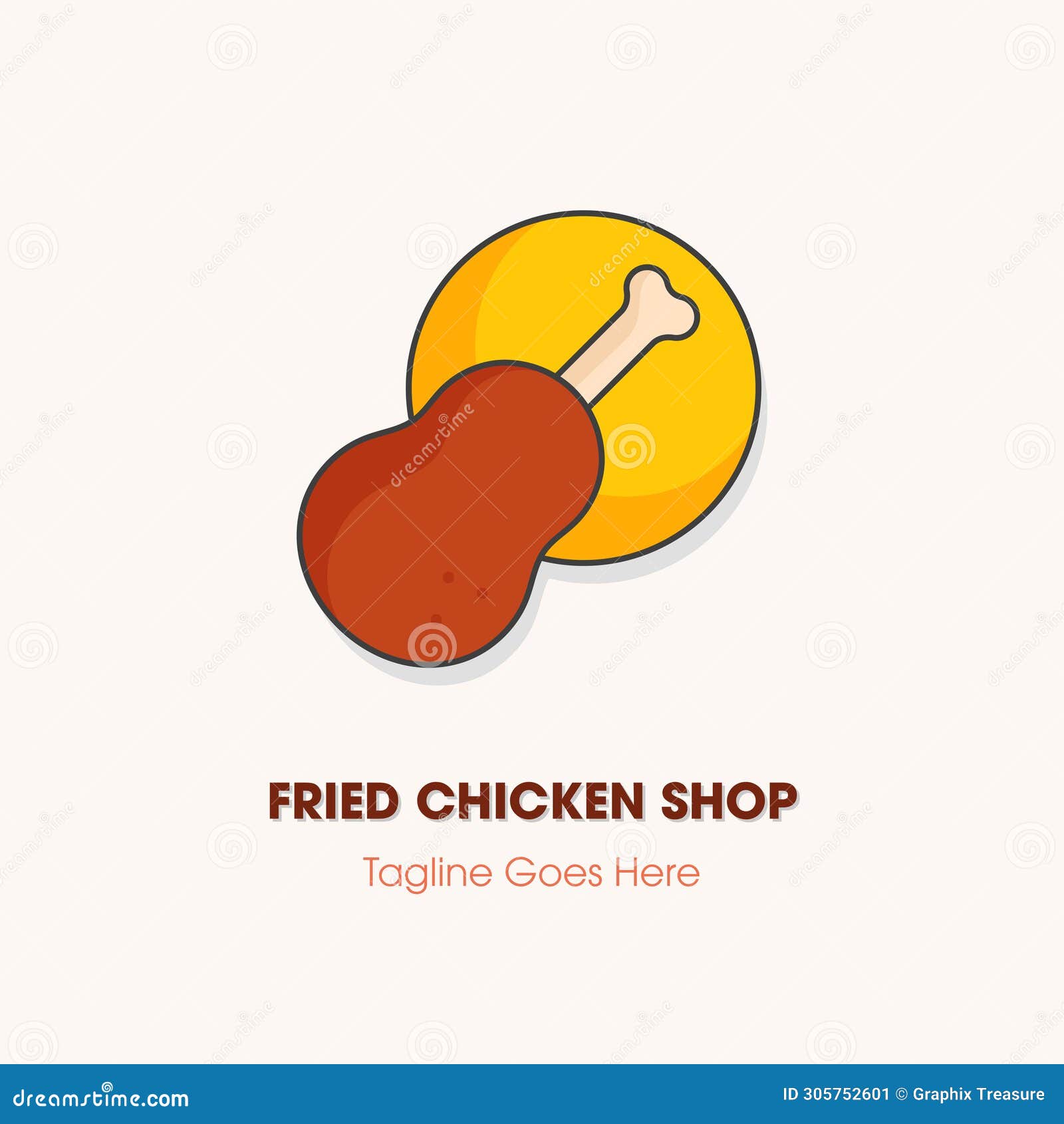 Creative Chicken Leg Vector Illustration Logo Design. Fried Chicken Leg ...