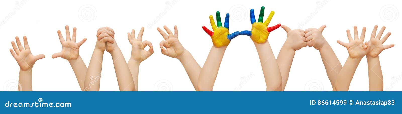 Creative Child in a Crowd of Children Stock Image - Image of close ...