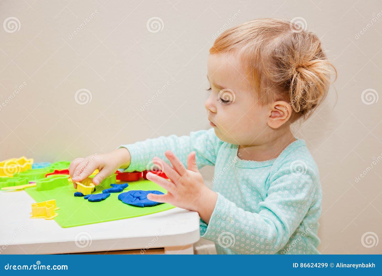 Creative Child Molding at Home, Playing with Plasticine Stock Image ...