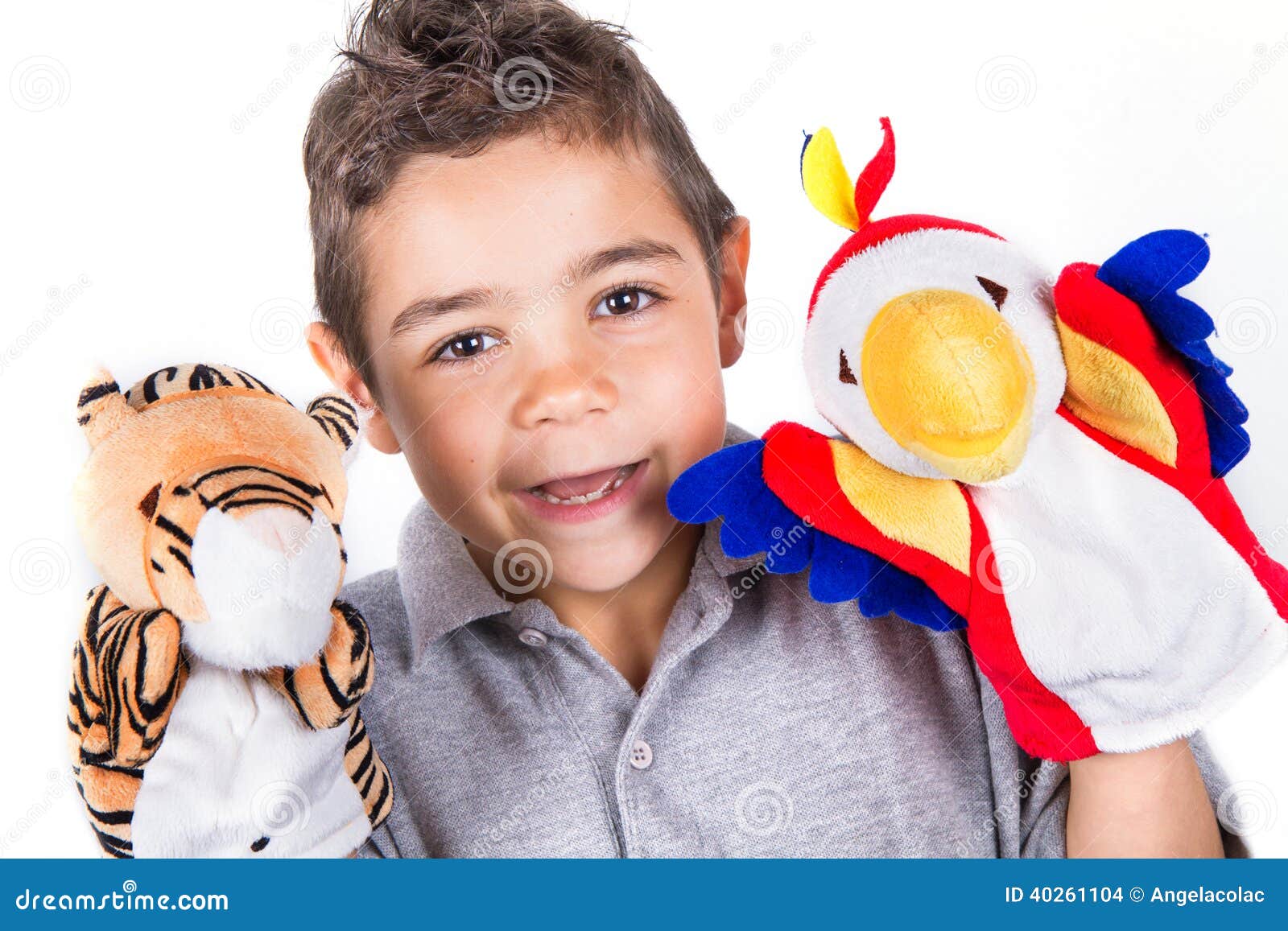 Creative Child with Puppets Stock Photo - Image of hand, theater: 40261104