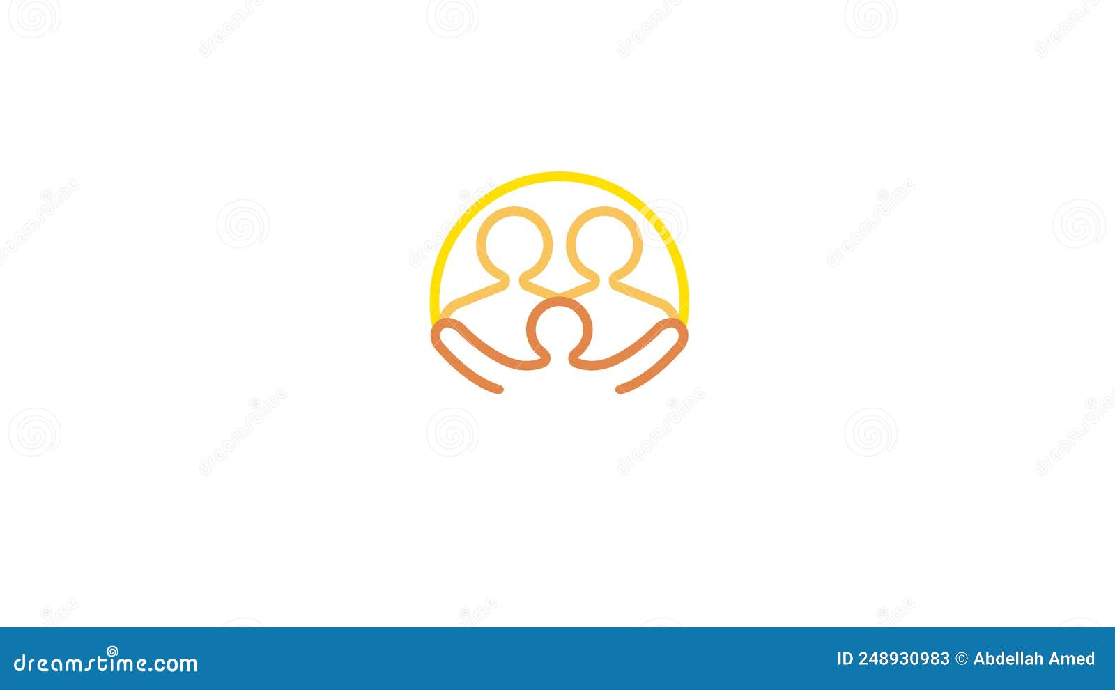 Creative Three People Lines Abstract Circle Logo Vector Design Symbol ...