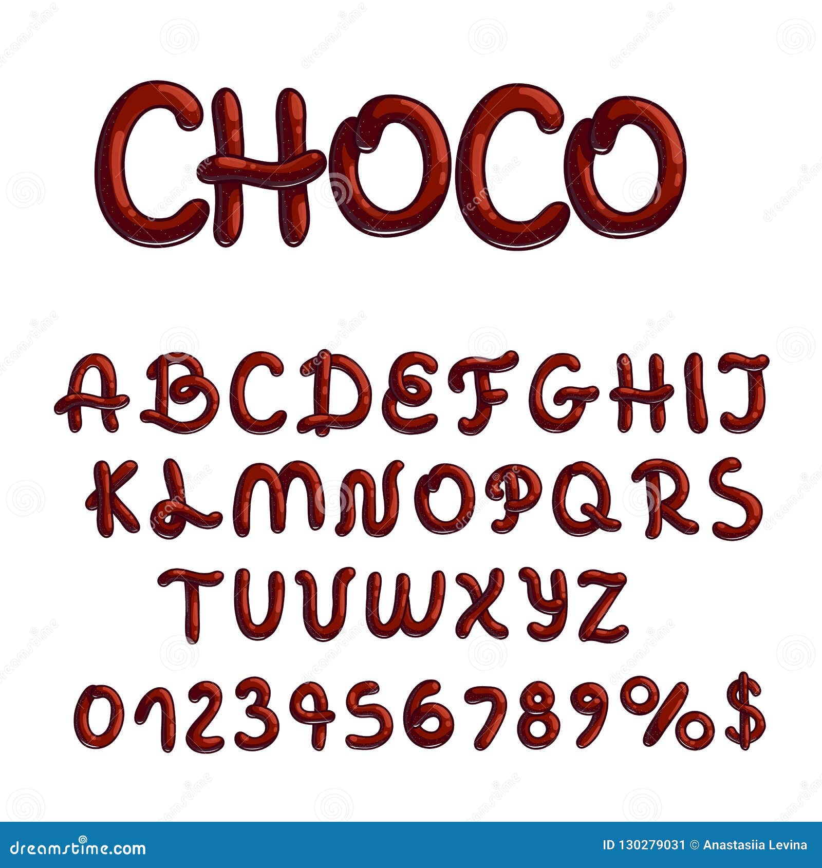 Chocolate Font Type on White Background Stock Vector - Illustration of ...