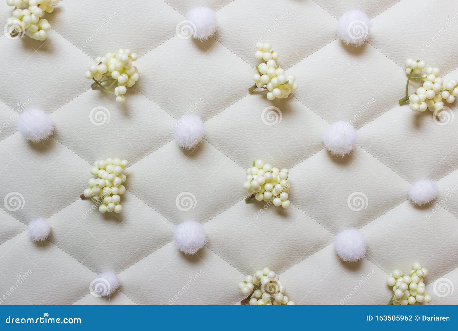 Creative Christmas Layout on White Tufting Fabric Stock Photo - Image ...