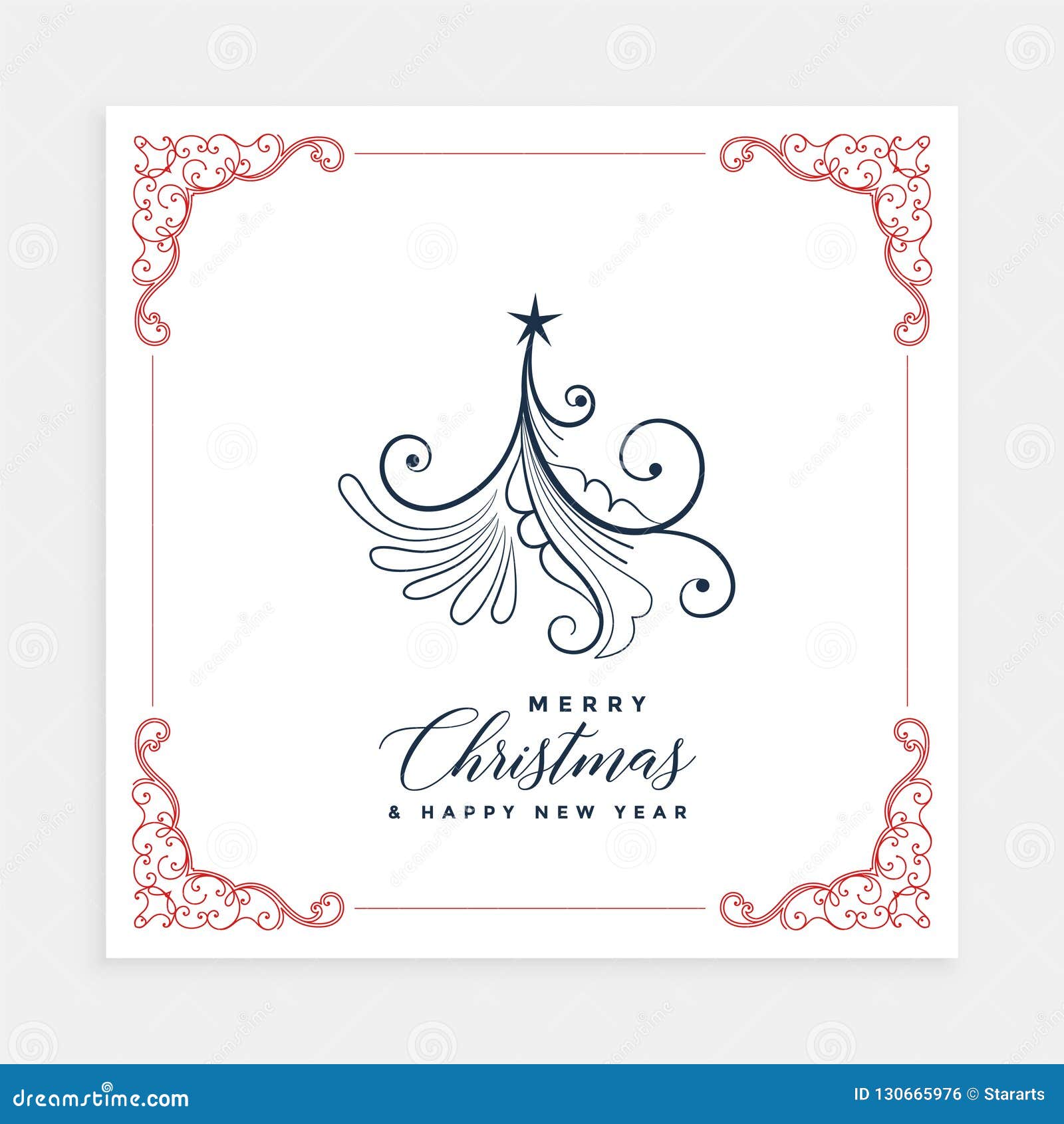 Creative Christmas Tree Card Design Template Stock Vector ...
