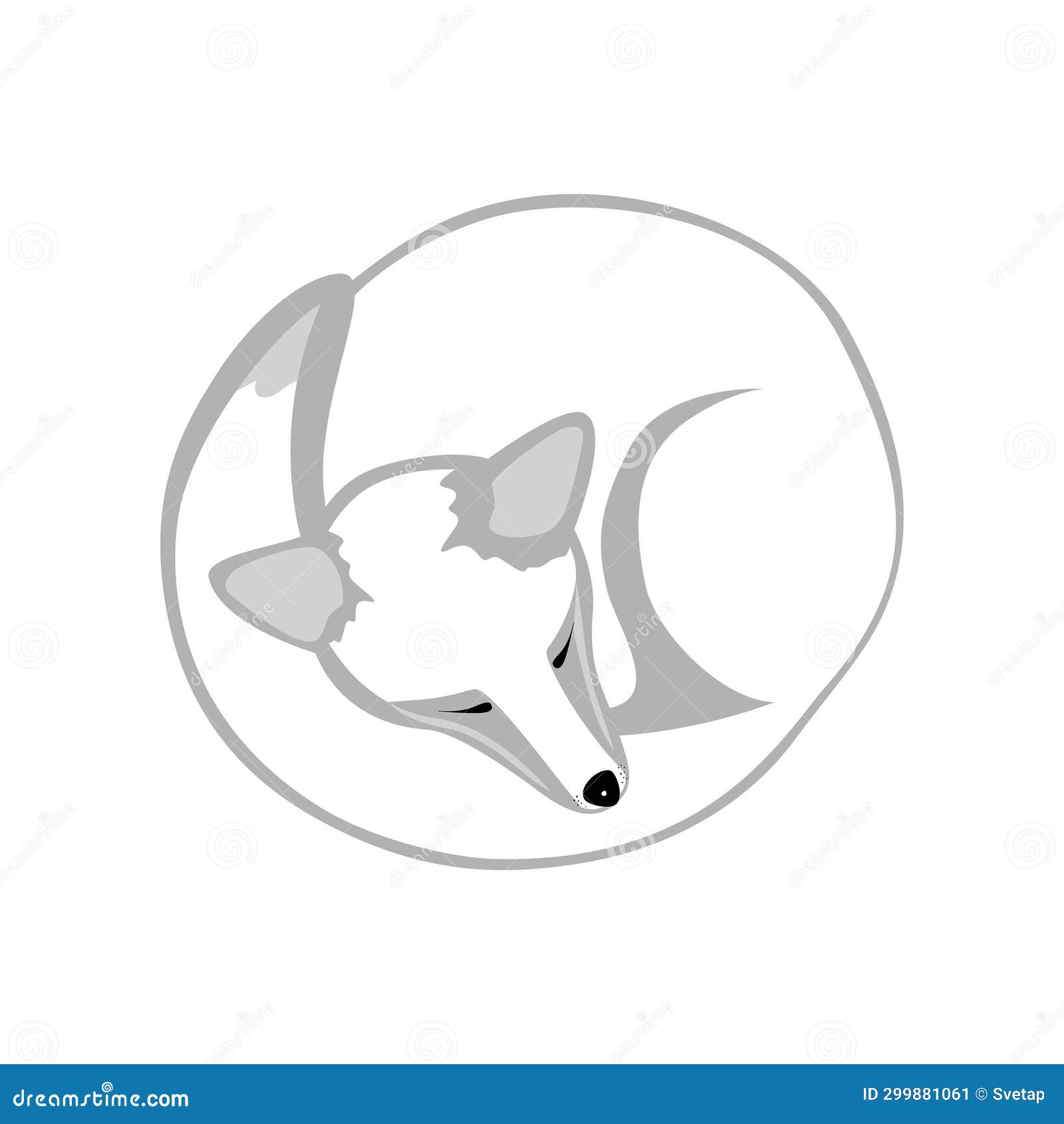 Creative Circle Fox Logo Vector, Round Fox Logo Template Tattoo Stock ...
