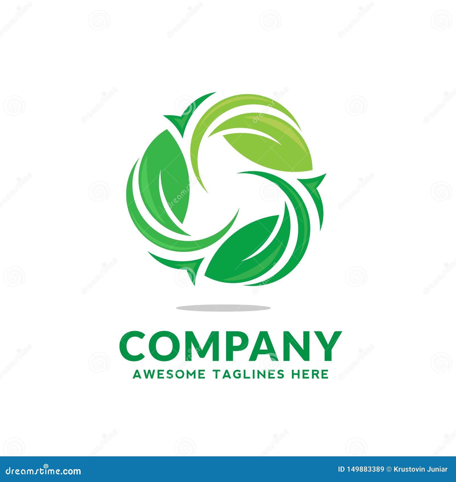 Circle Green Leaf Ecology Nature Vector Logo Stock Vector ...