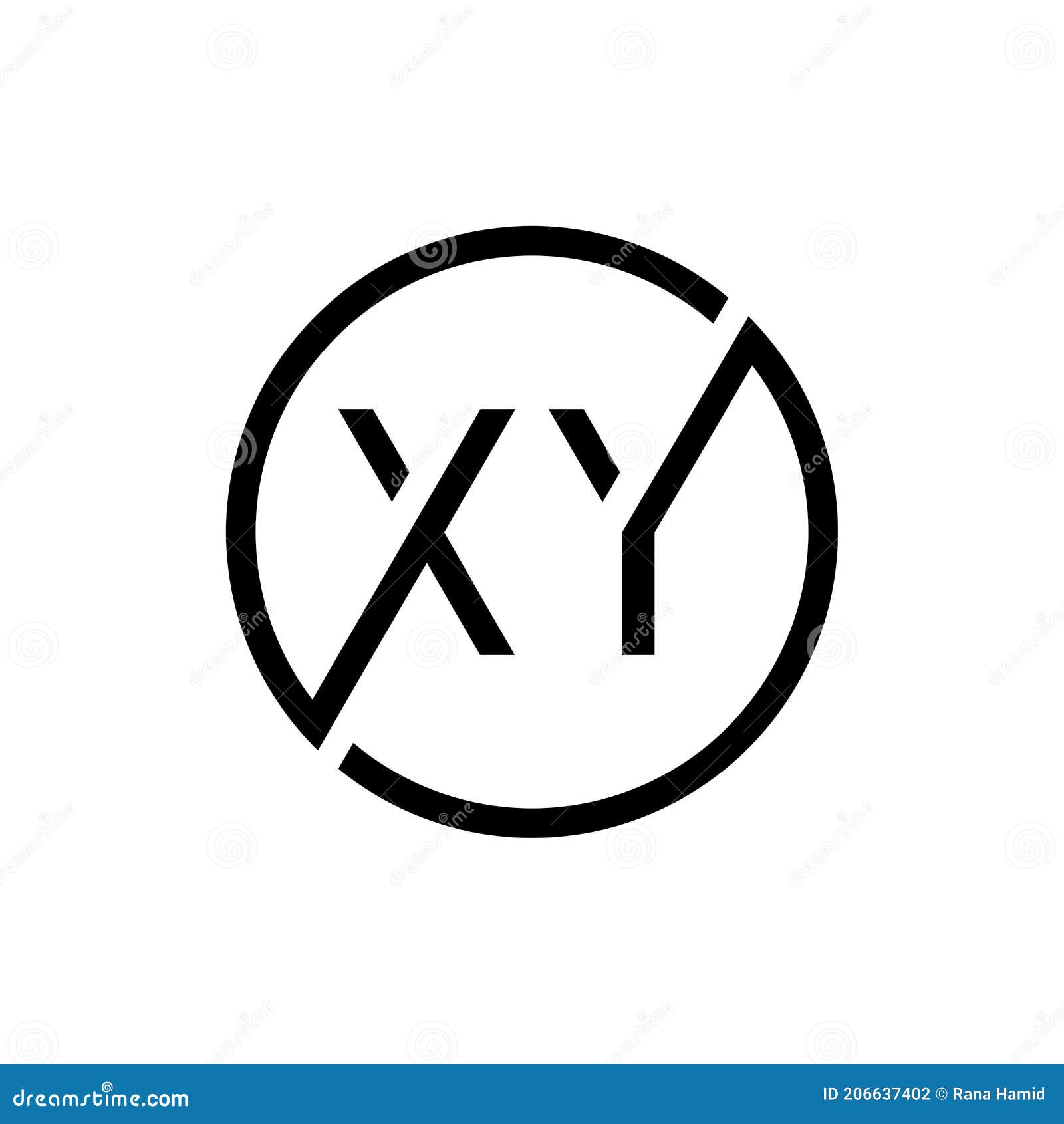 Creative Circle Letter XY Logo Design Vector Template. Initial Linked ...