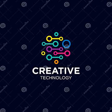 Creative Circle Tech Logo Template, Advanced Analysis Data Base Logo Symbol. Development of ...
