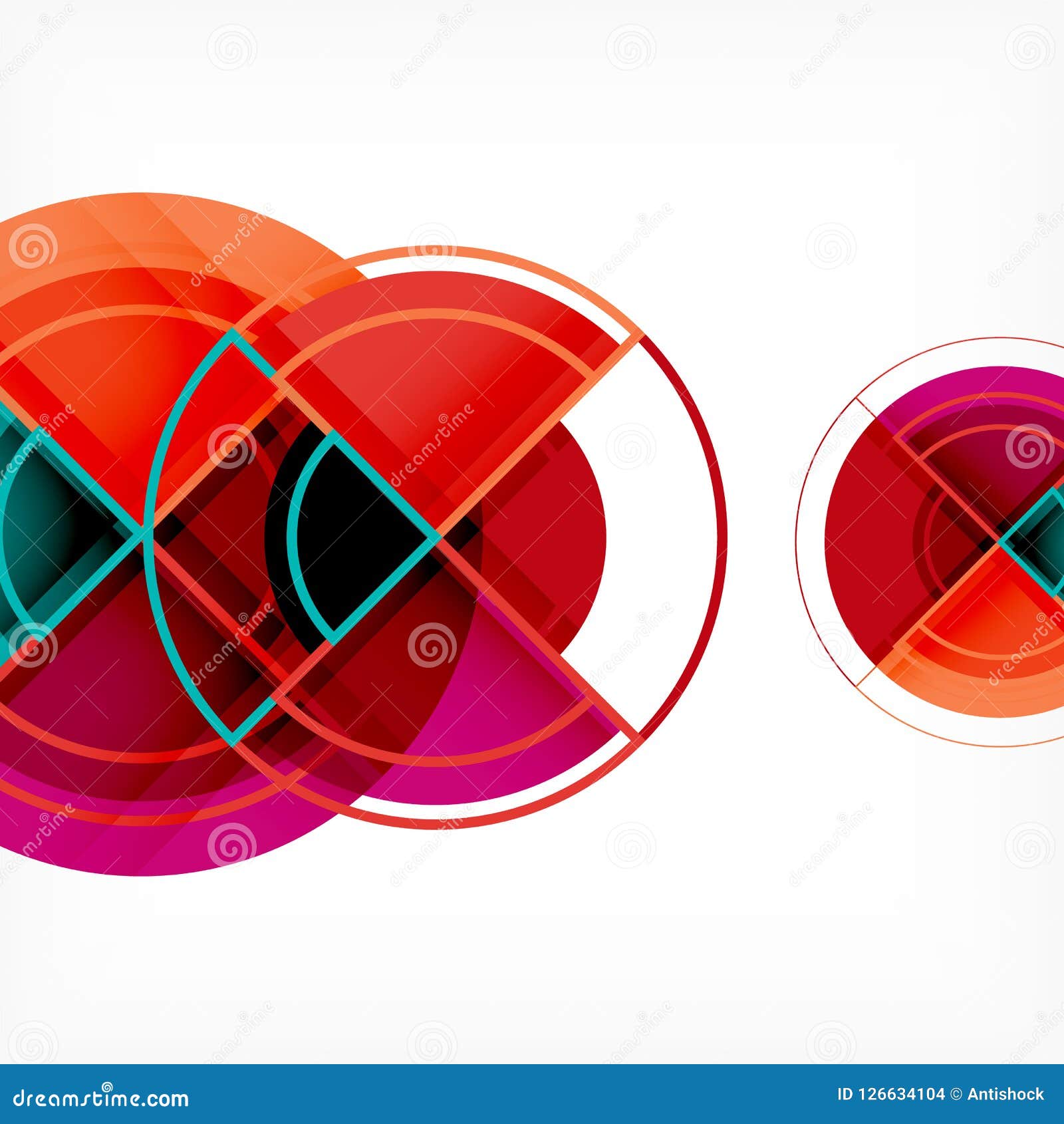 Creative Circles Geometric Abstract Background with 3d Effect Stock ...