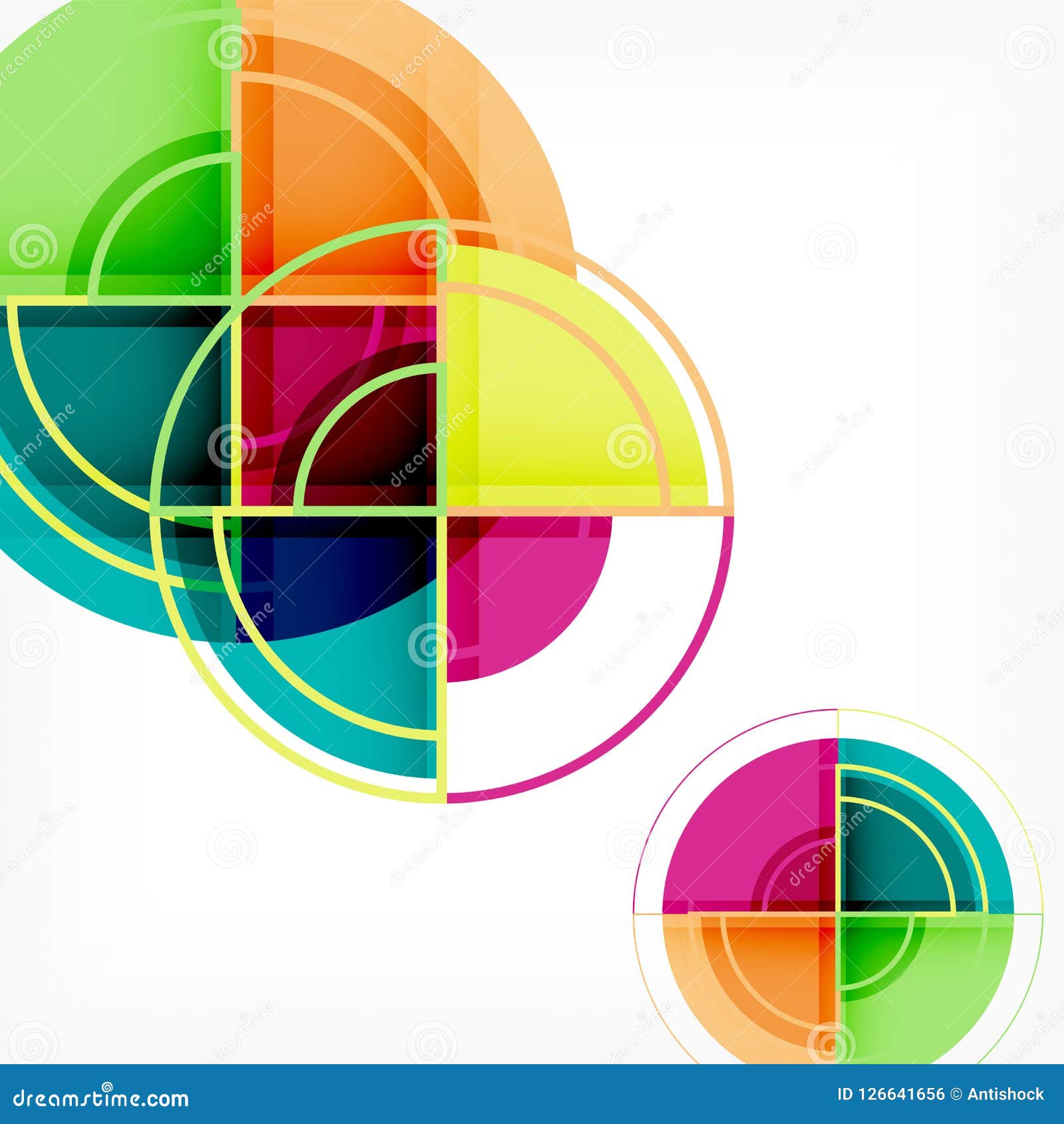 Creative Circles Geometric Abstract Background with 3d Effect Stock ...