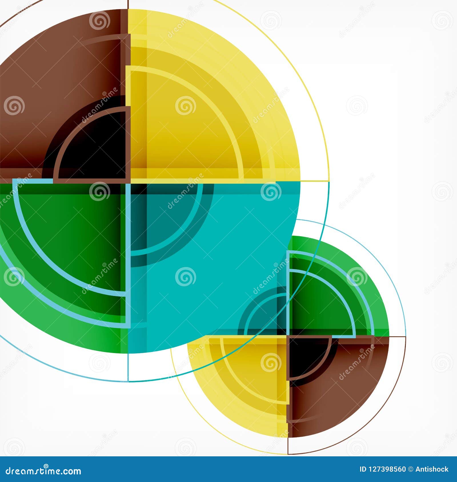 Creative Circles Geometric Abstract Background with 3d Effect Stock ...