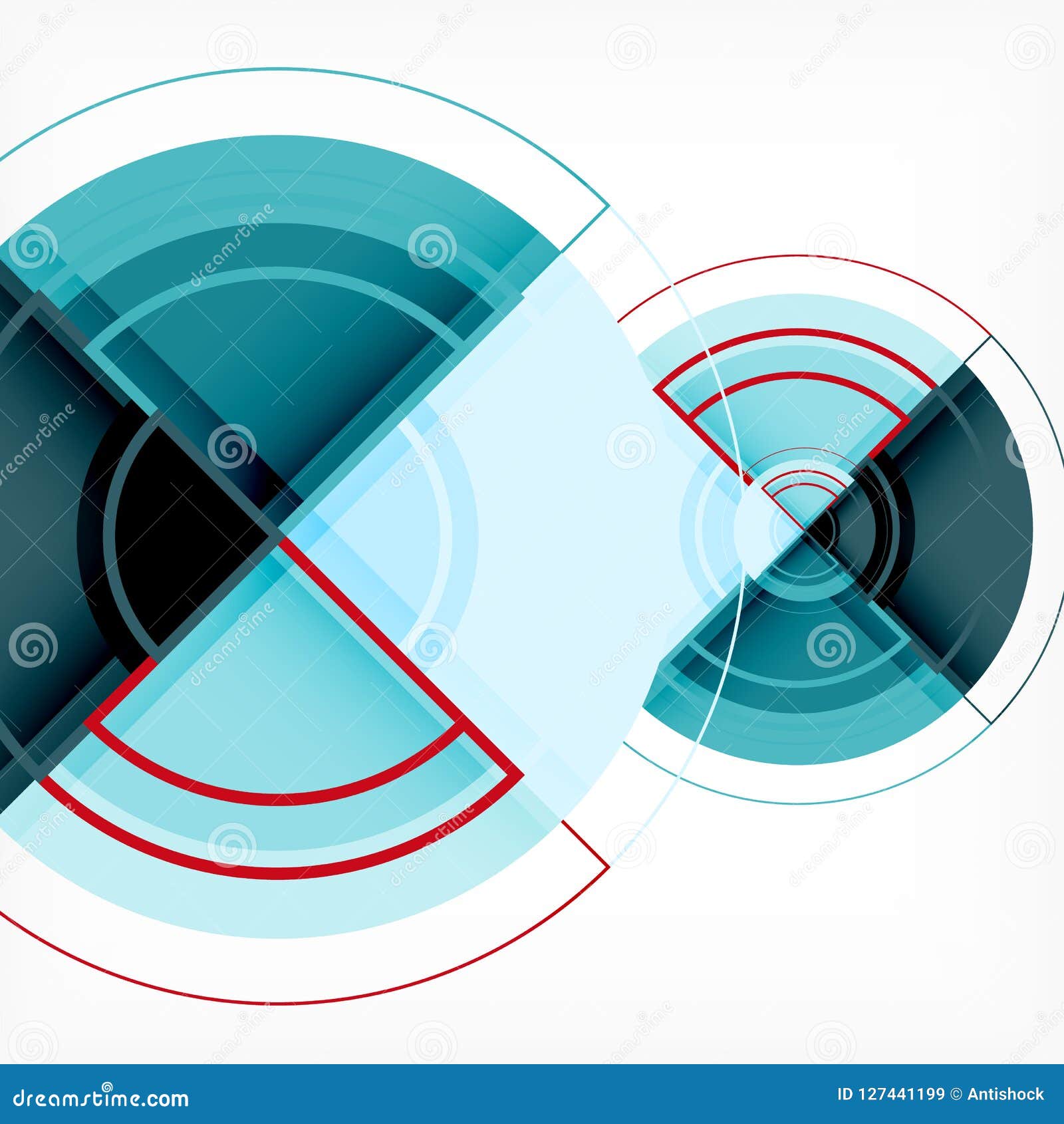 Creative Circles Geometric Abstract Background with 3d Effect Stock ...