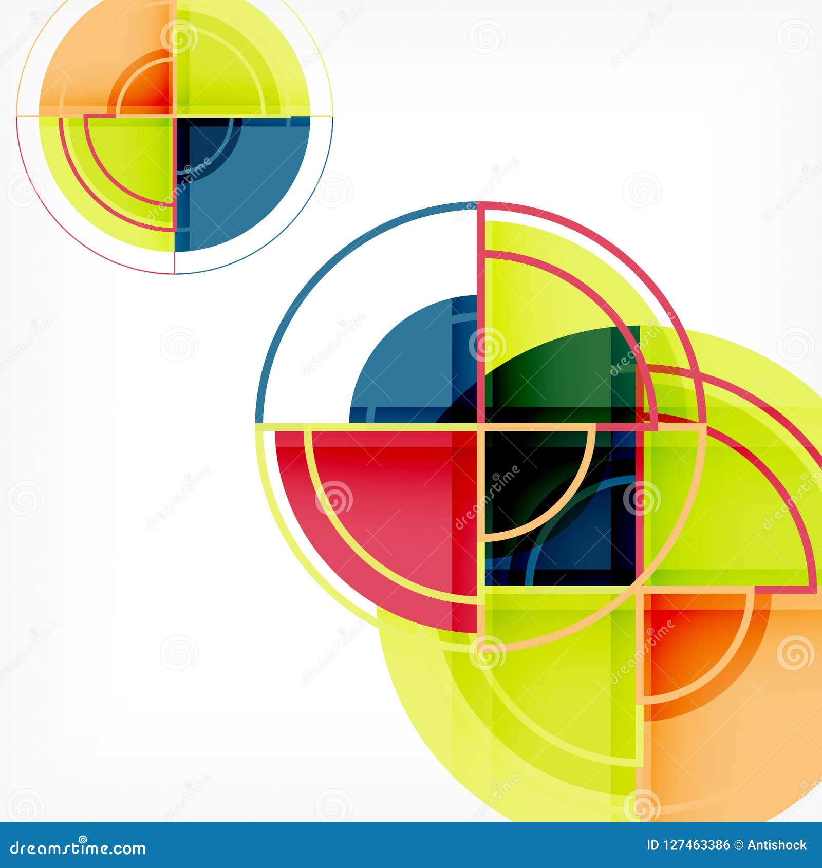 Creative Circles Geometric Abstract Background with 3d Effect Stock ...