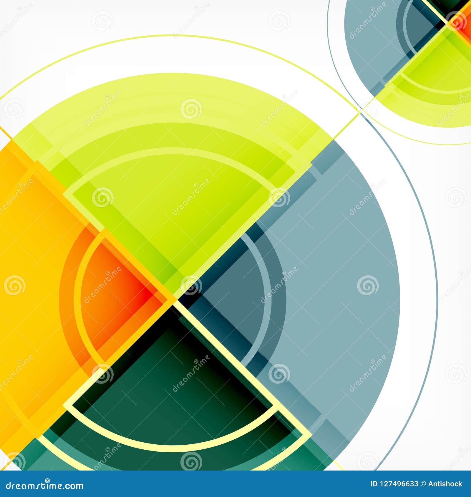 Creative Circles Geometric Abstract Background with 3d Effect Stock ...