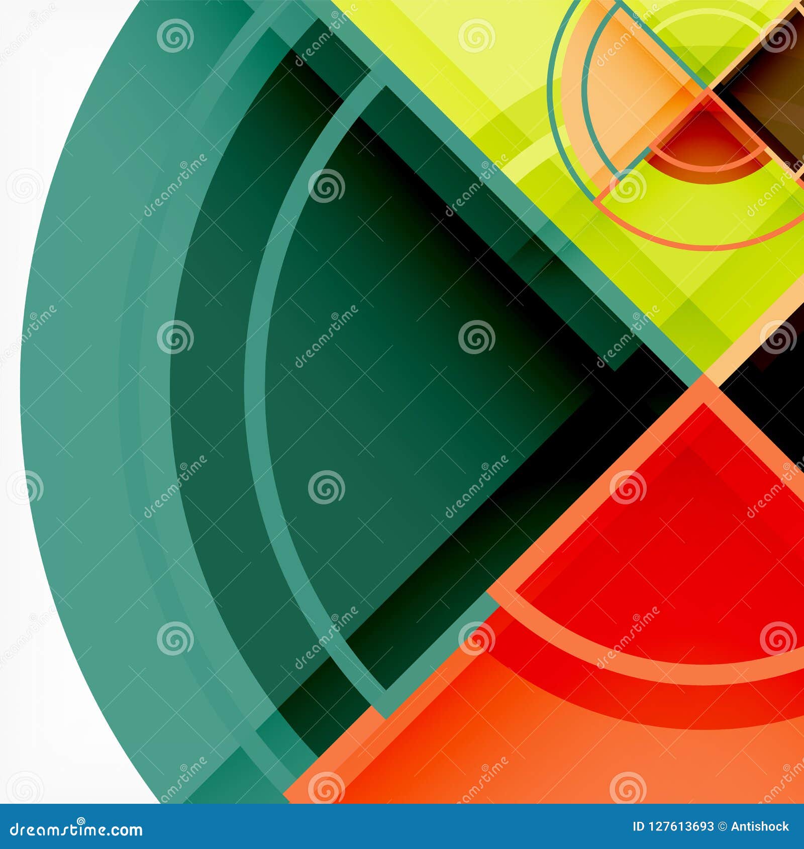 Creative Circles Geometric Abstract Background with 3d Effect Stock ...