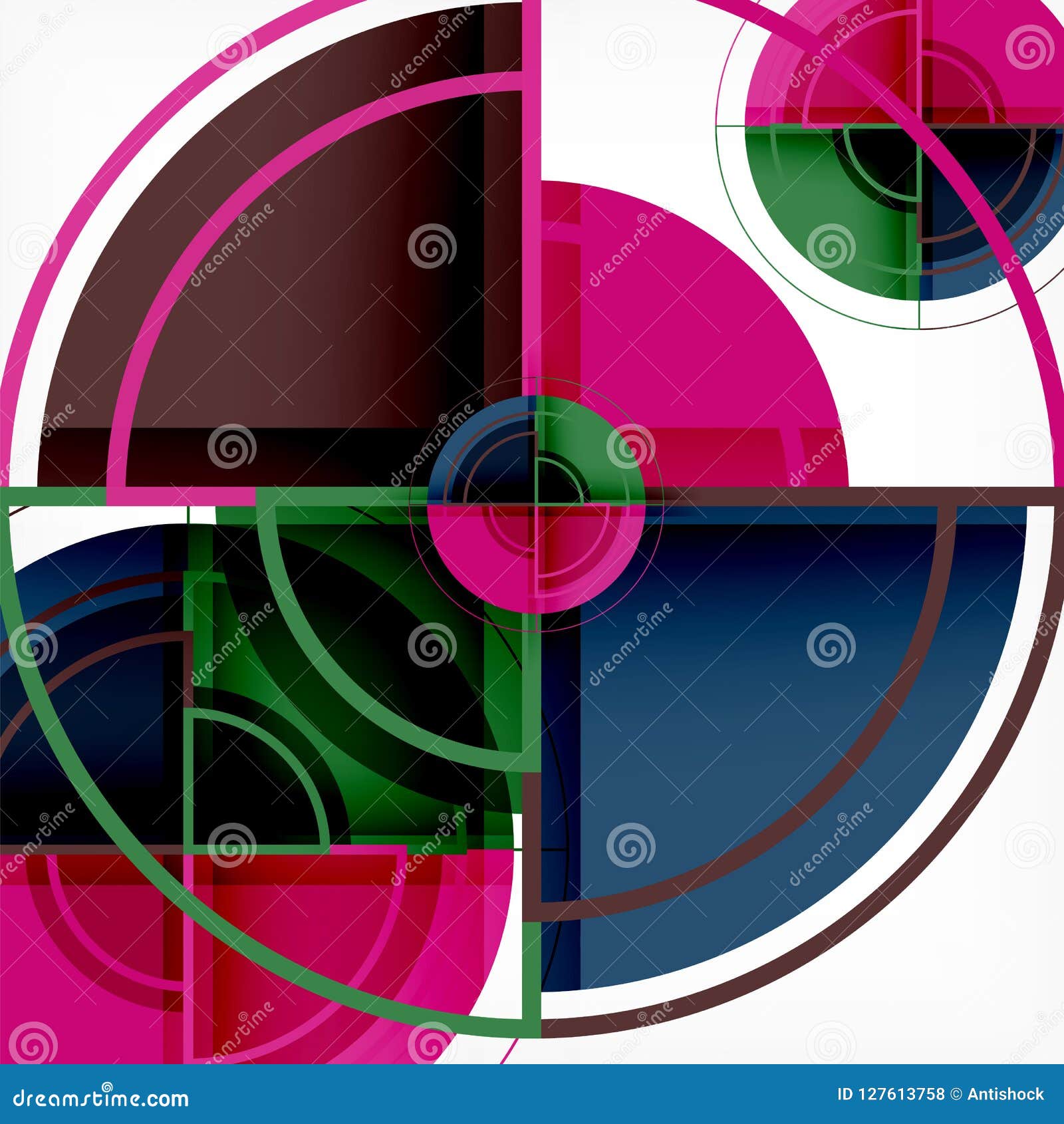 Creative Circles Geometric Abstract Background with 3d Effect Stock ...