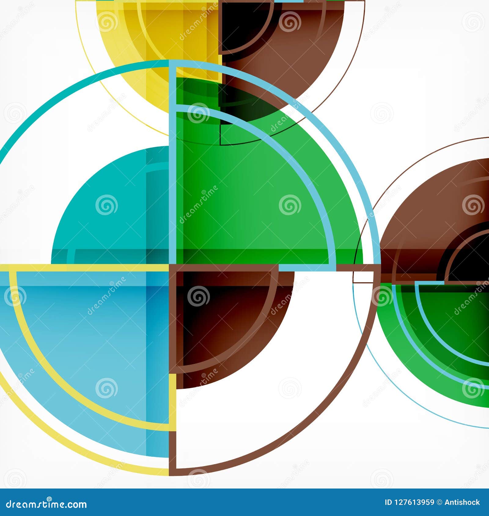 Creative Circles Geometric Abstract Background with 3d Effect Stock ...