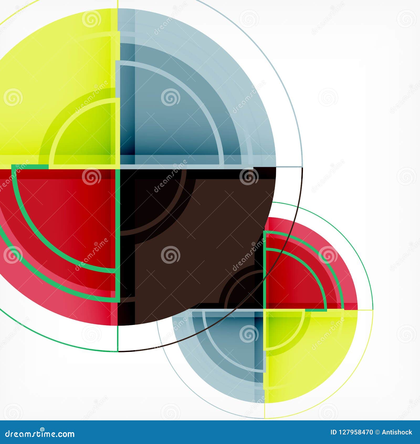 Creative Circles Geometric Abstract Background with 3d Effect Stock ...