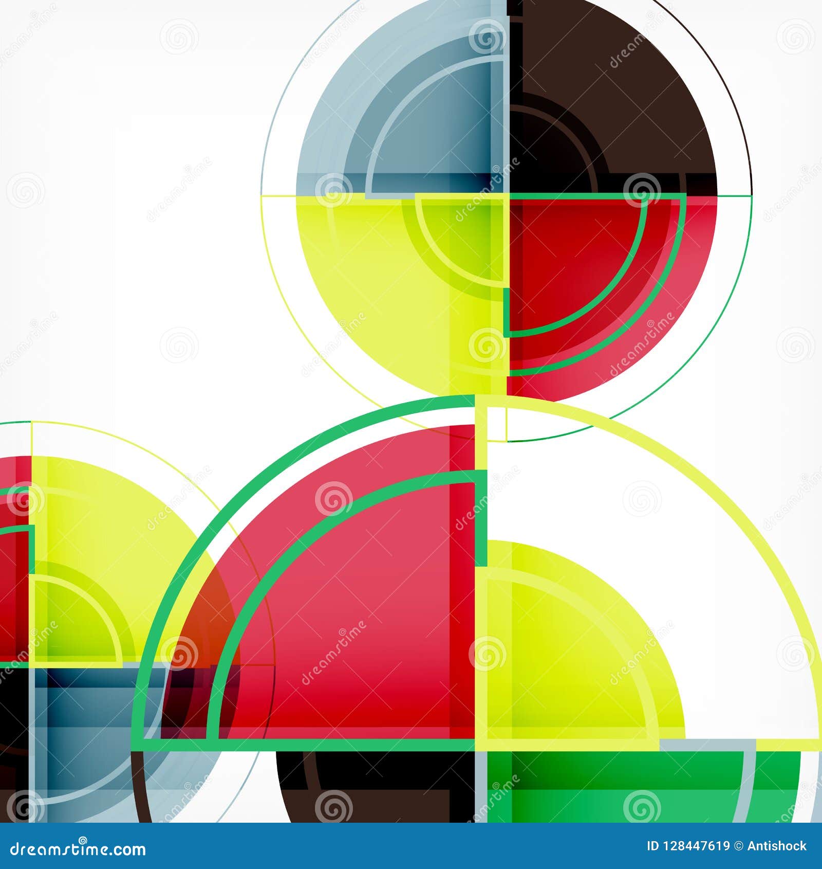 Creative Circles Geometric Abstract Background with 3d Effect Stock ...