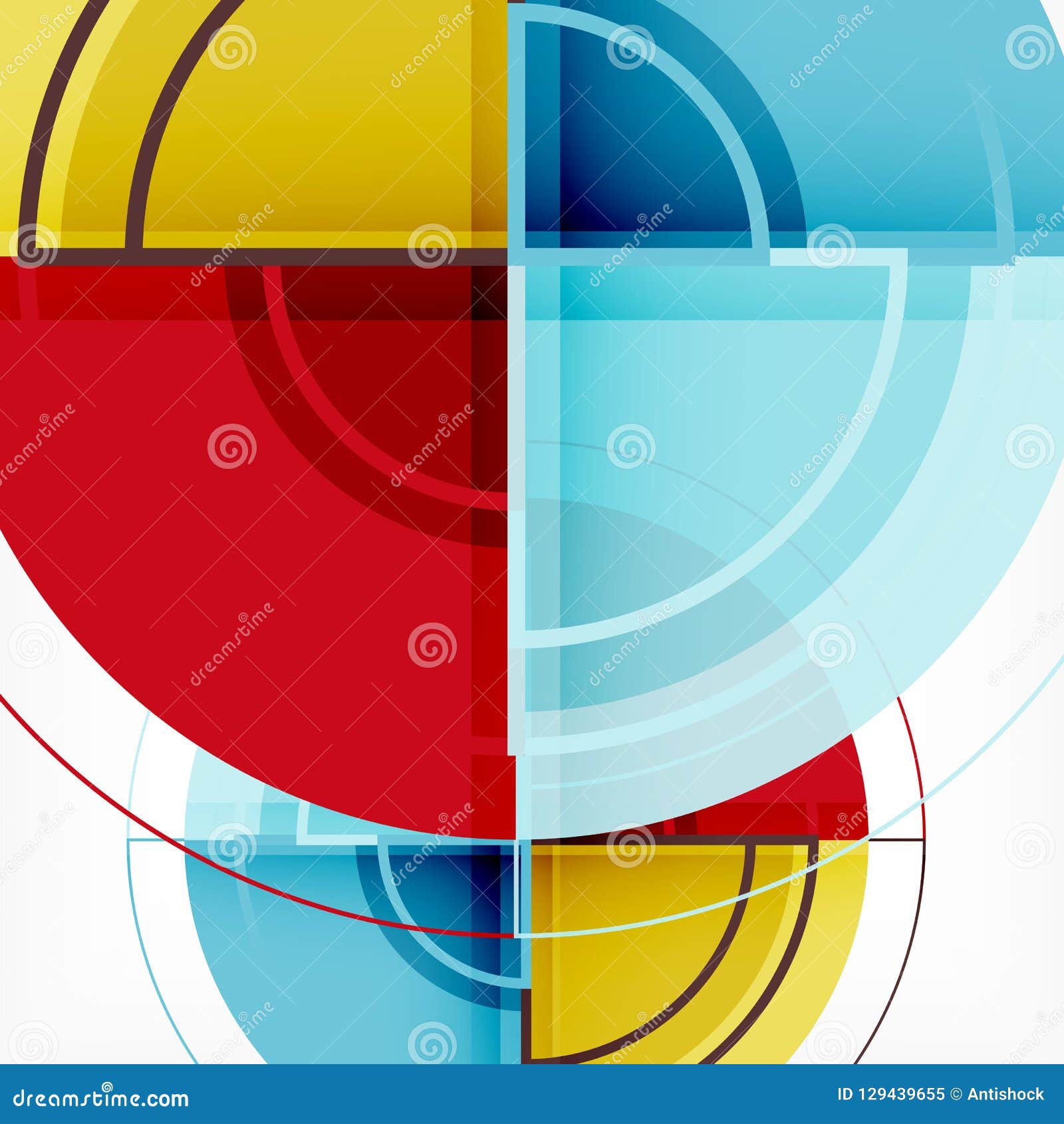 Creative Circles Geometric Abstract Background with 3d Effect Stock ...