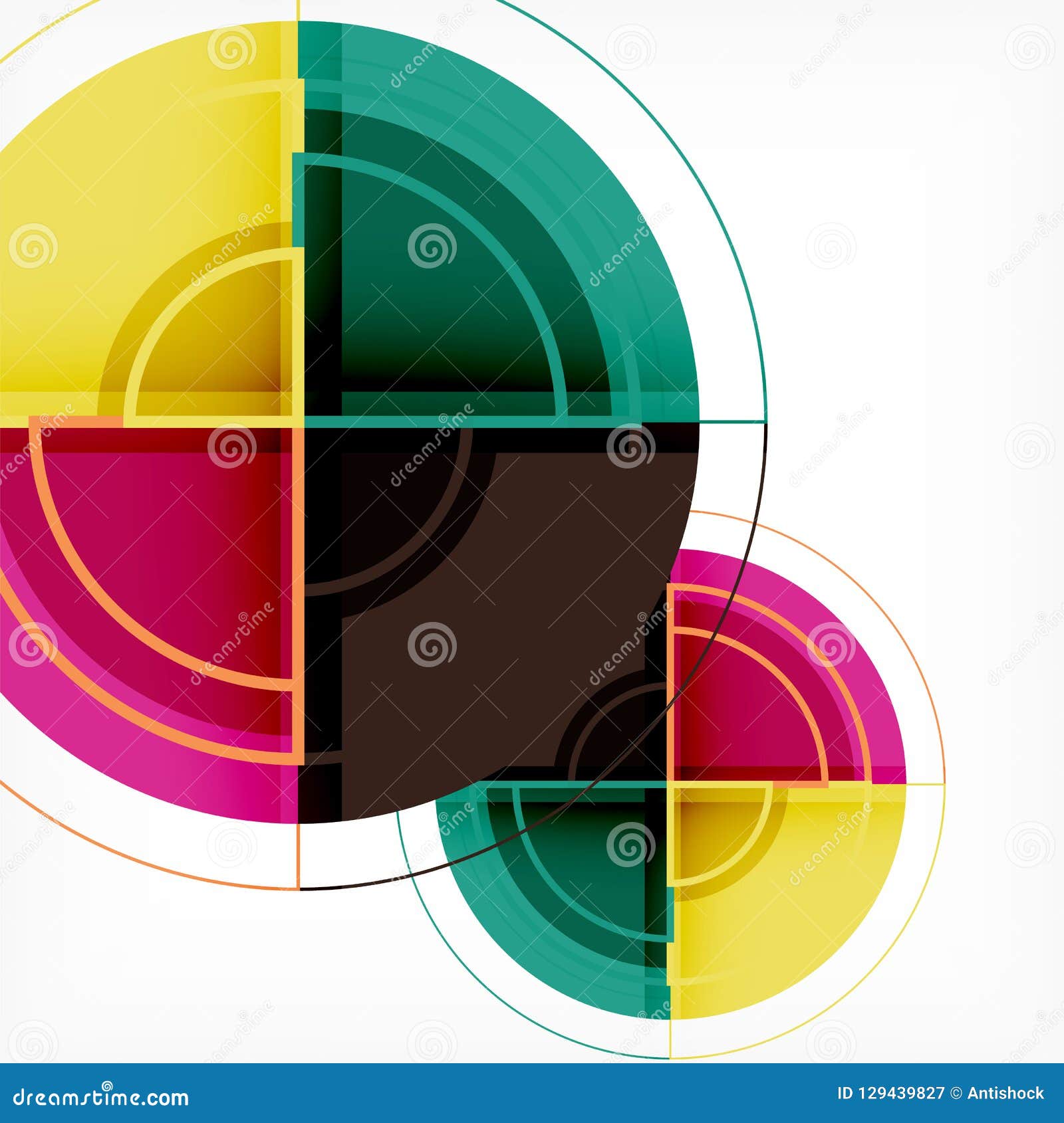 Creative Circles Geometric Abstract Background with 3d Effect Stock ...