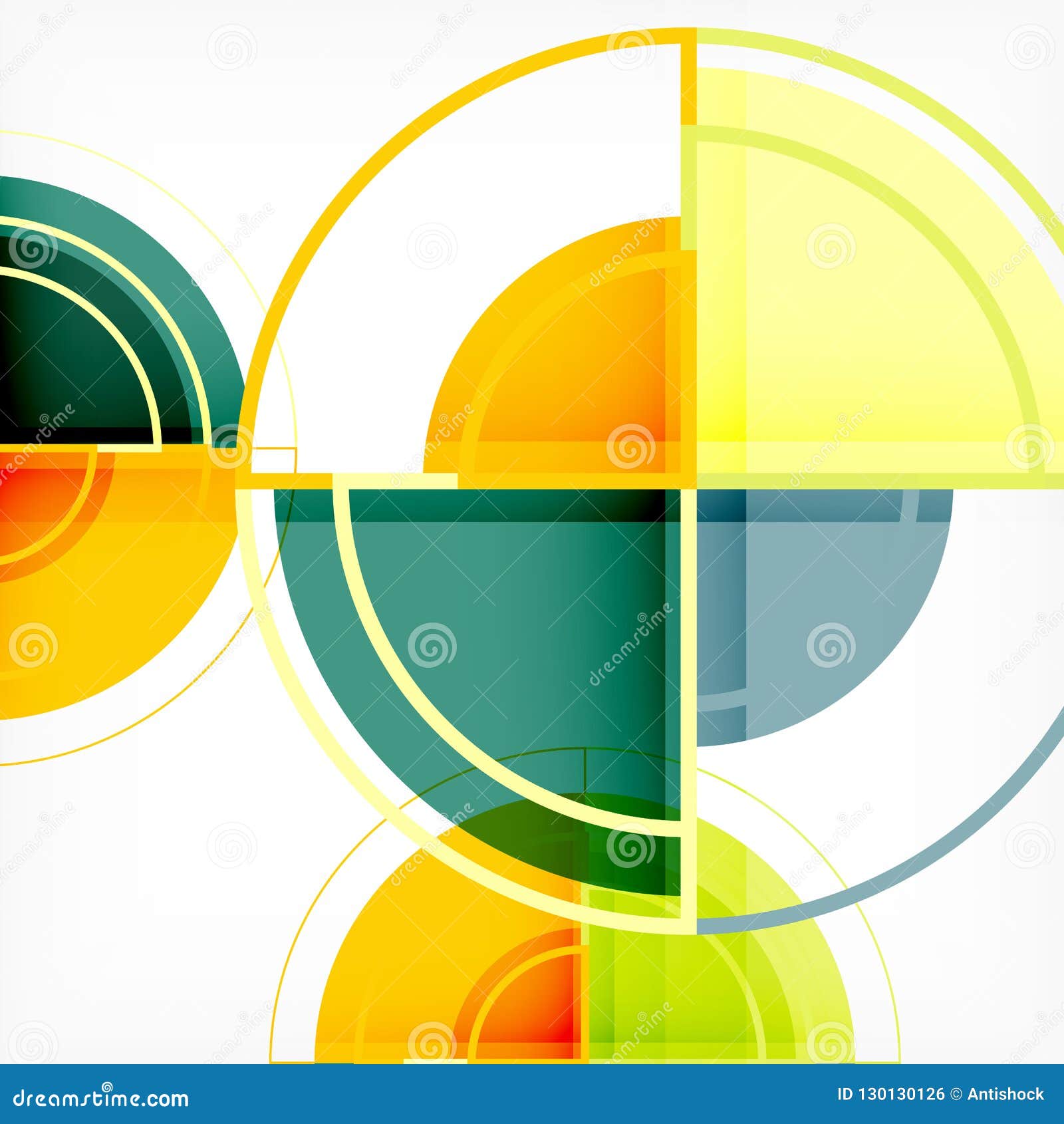 Creative Circles Geometric Abstract Background with 3d Effect Stock ...