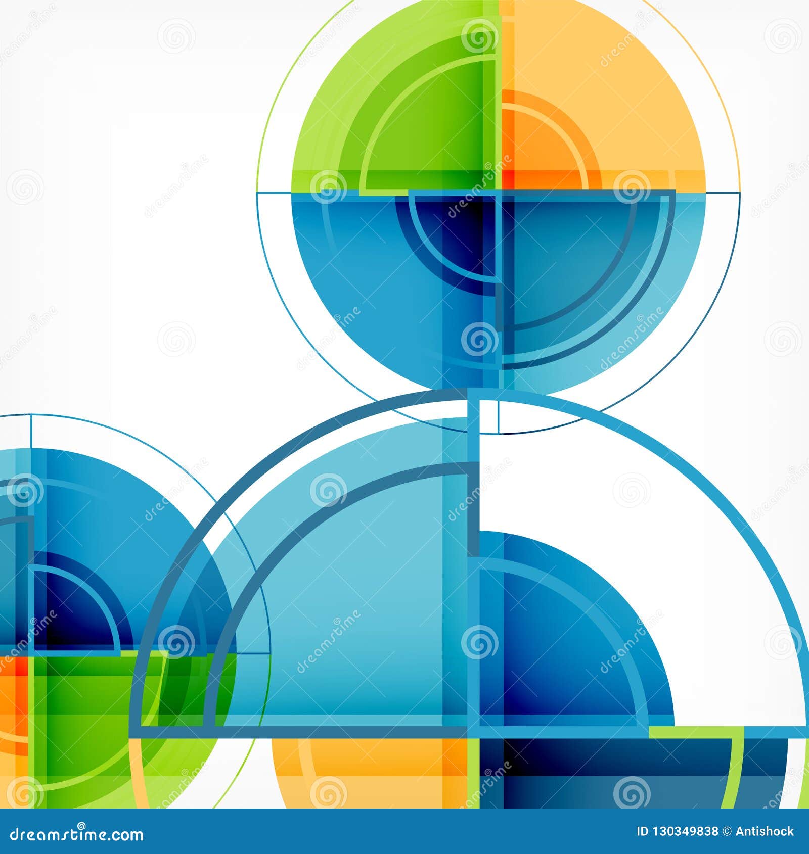 Creative Circles Geometric Abstract Background with 3d Effect Stock ...
